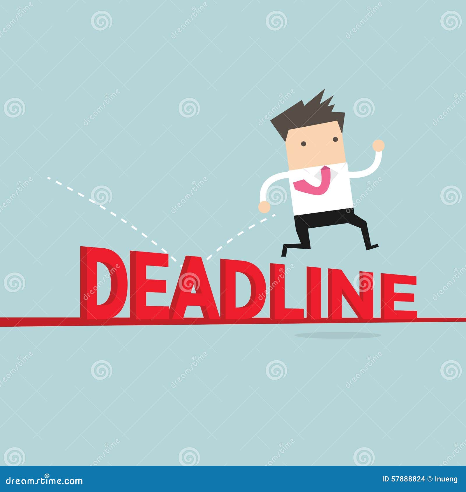 Businessman Jump Over Deadline Stock Vector - Illustration of time ...