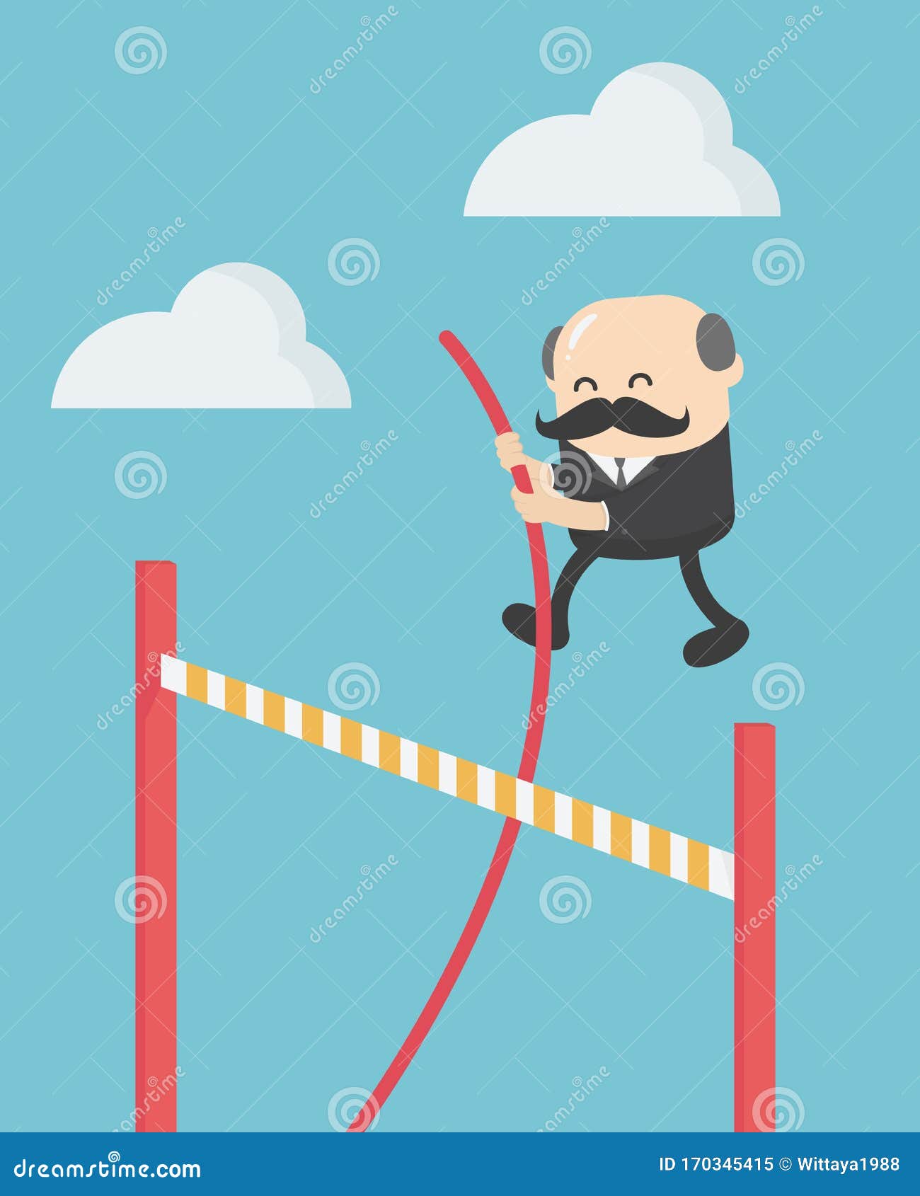 Businessman Jump Over Obstacles Stock Vector - Illustration of abstract ...