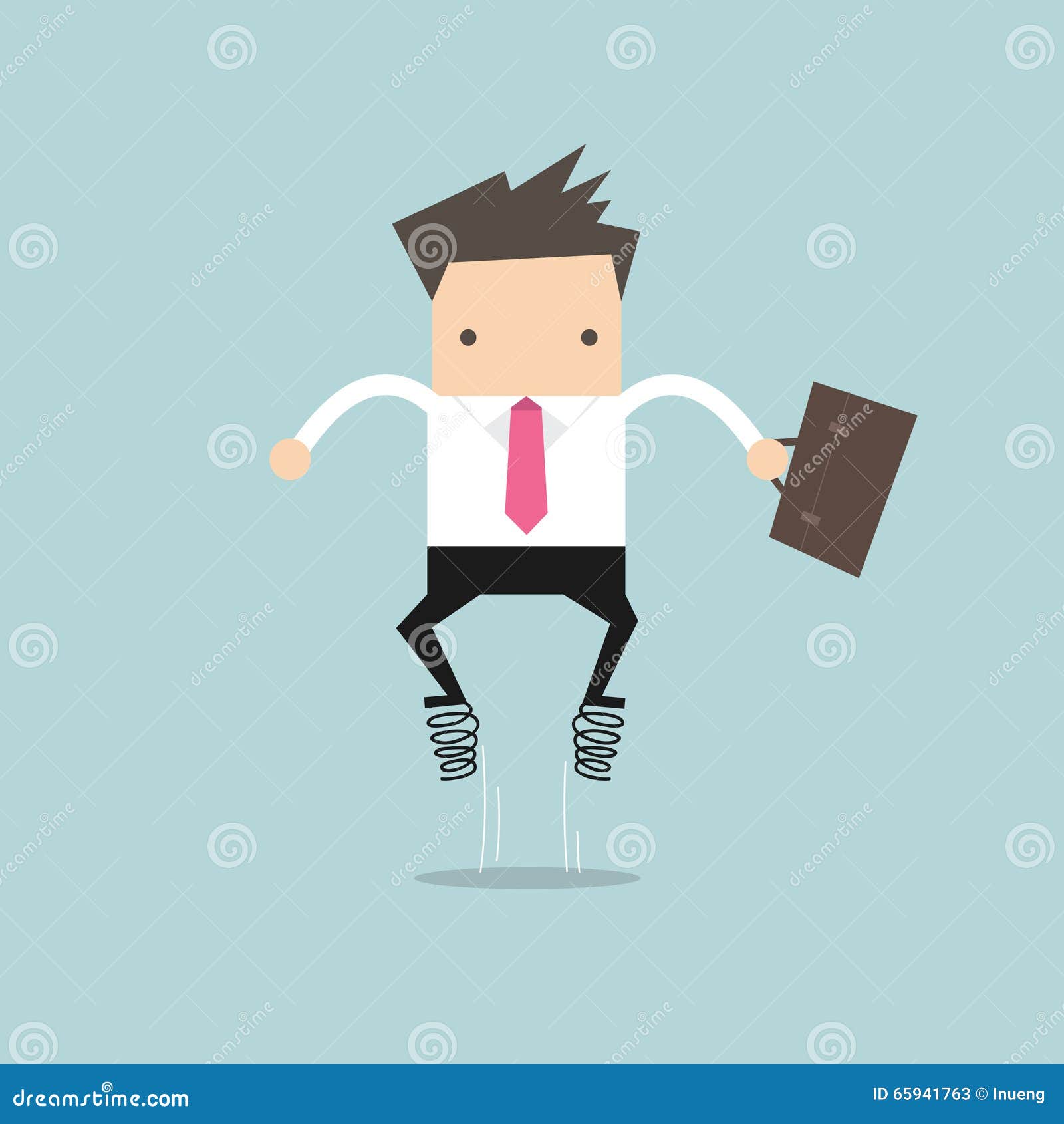 Businessman Jump Up with Spring Stock Vector - Illustration of arrow ...