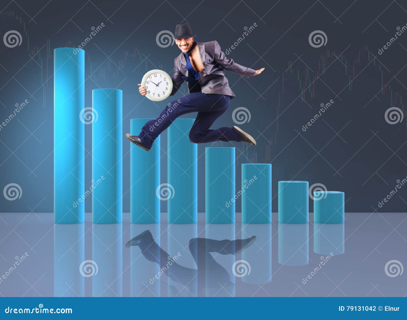 The Businessman Jumping in Business Concept Stock Photo - Image of ...