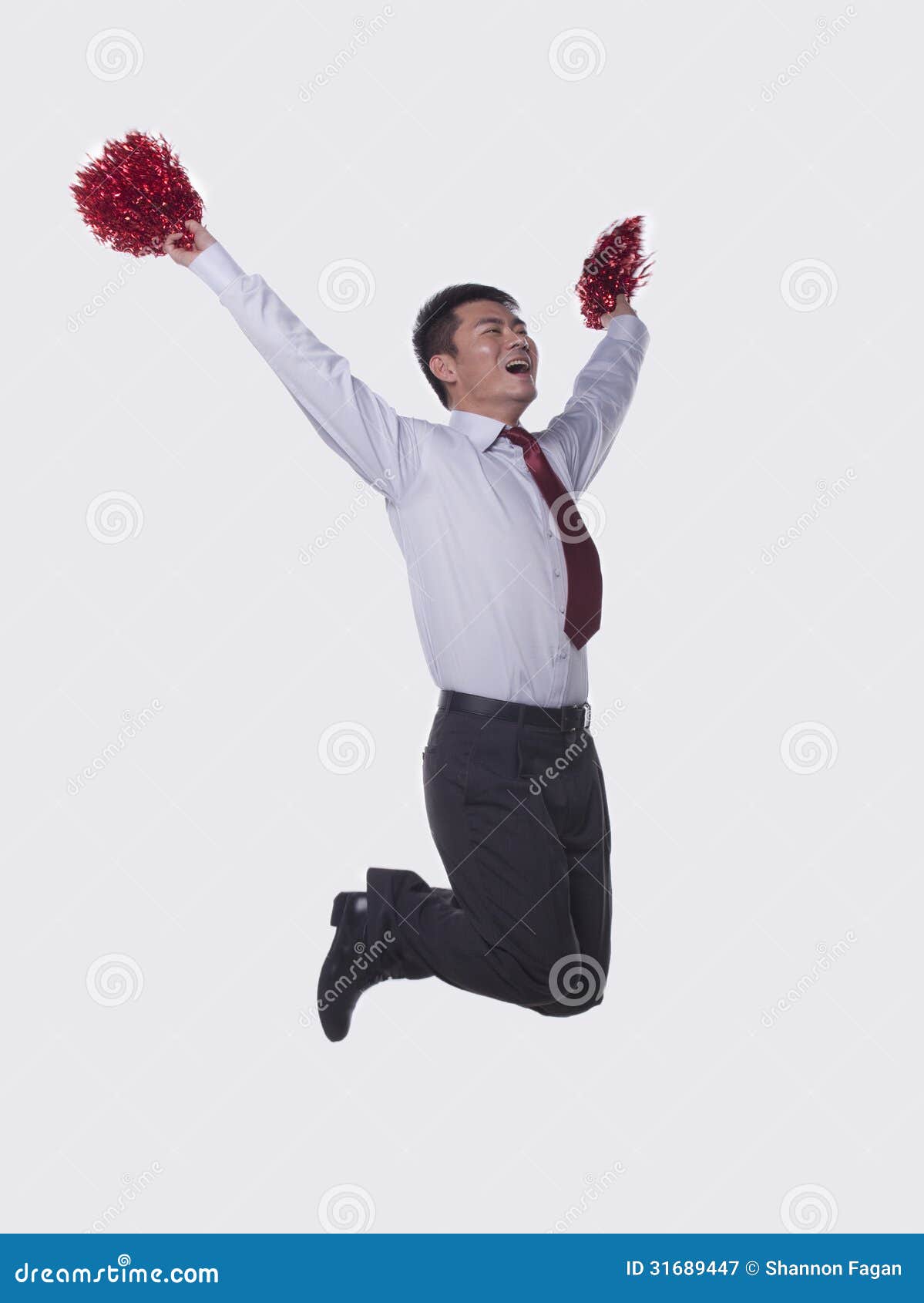 Businessman Jumping and Cheering Stock Image - Image of 2530, objects ...