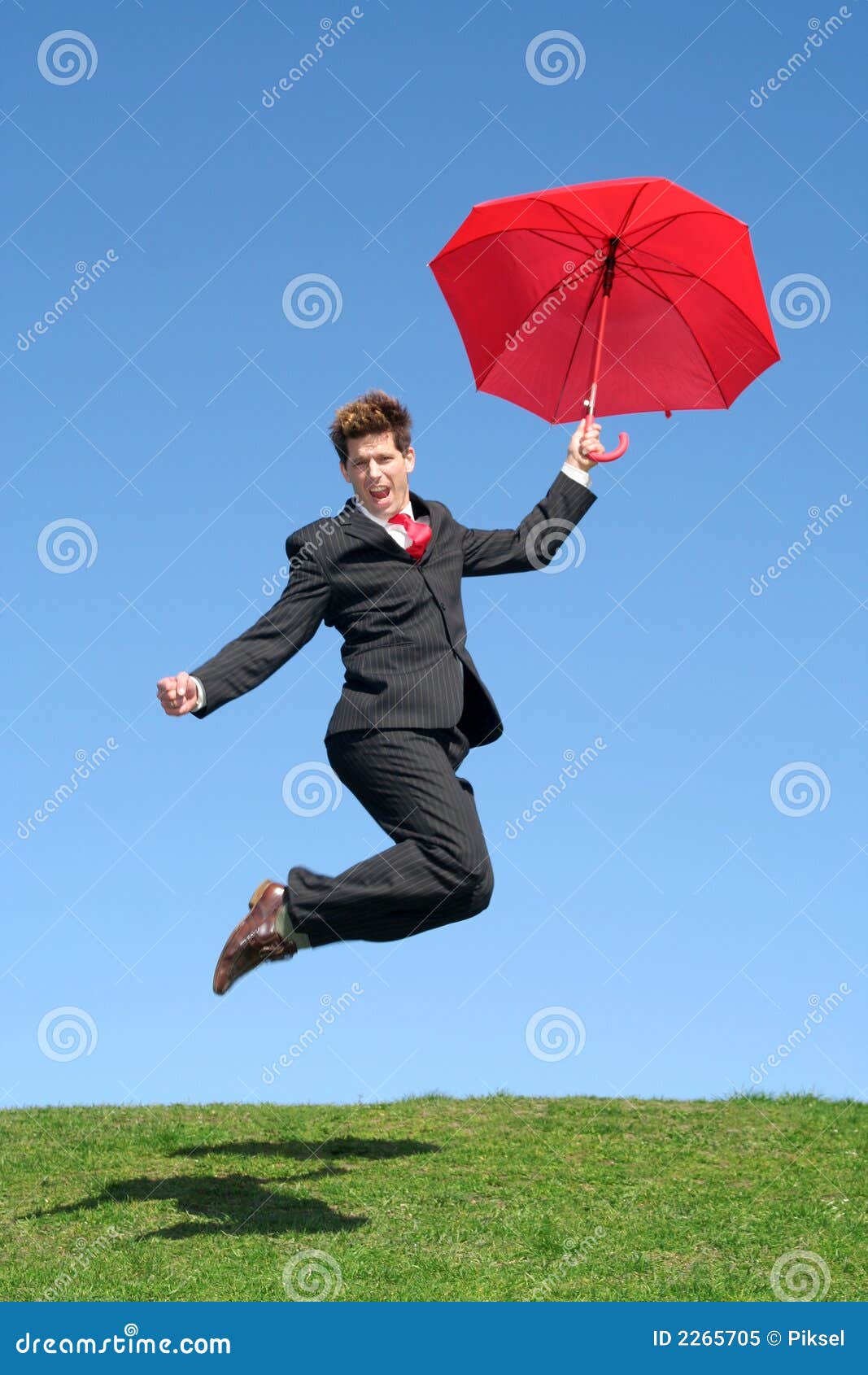 Businessman Jumping for Joy Stock Image - Image of satisfied, success ...