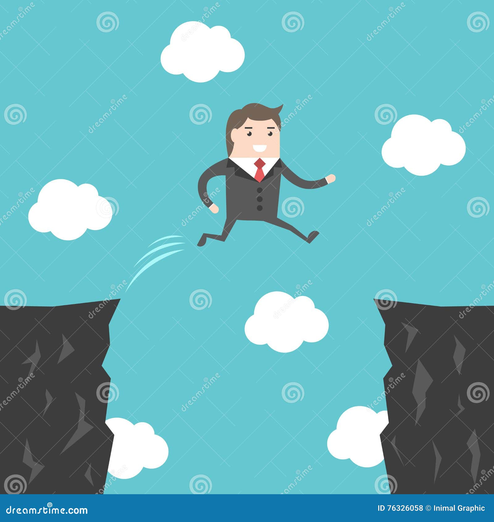 Businessman Jumping Over Abyss Stock Vector - Illustration of career ...