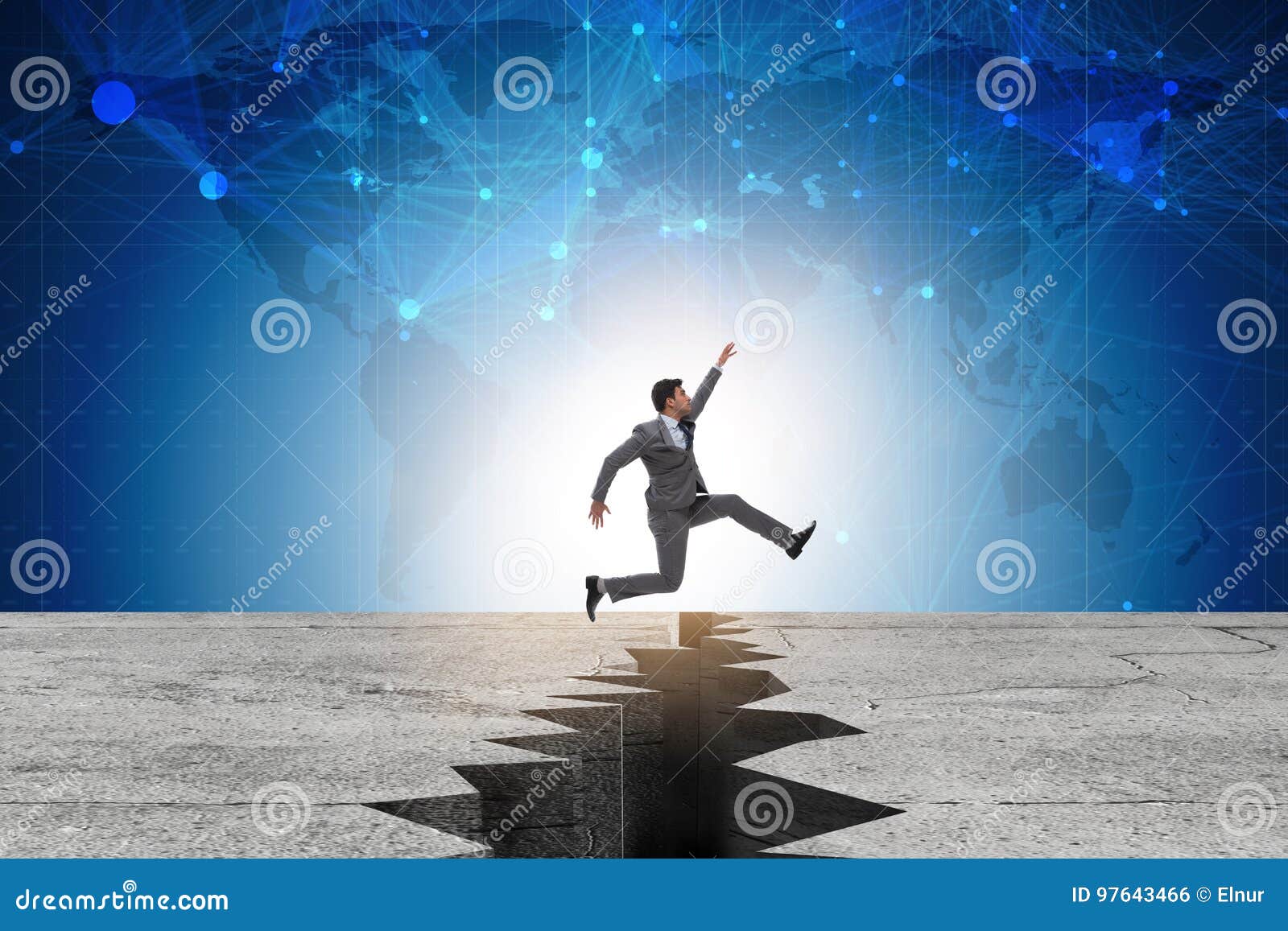 The Businessman Jumping Over the Cliff Stock Photo - Image of challenge ...