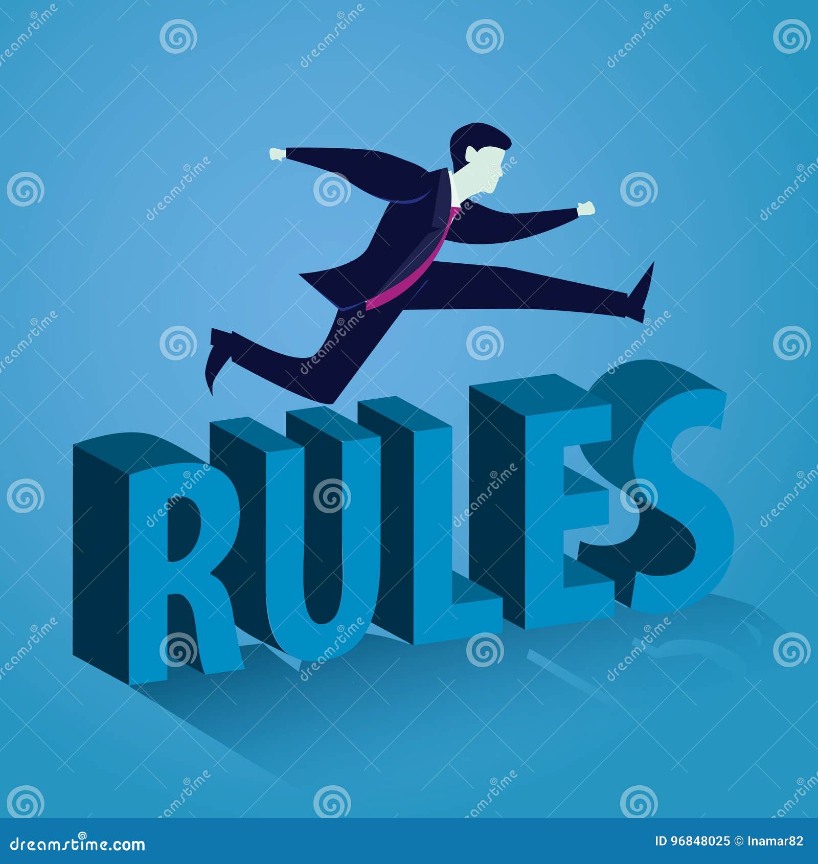 Businessman Jumping Over the Rules Stock Vector - Illustration of blue ...