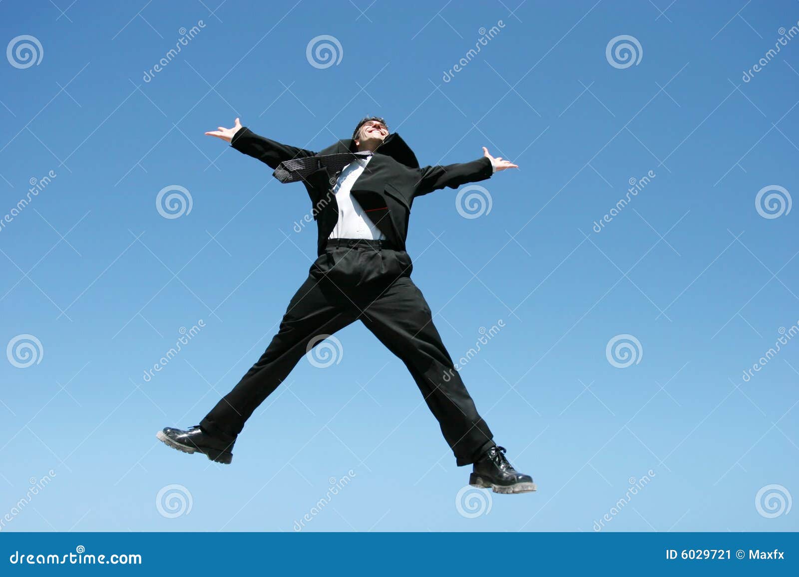 Businessman Jumping for Success Stock Image - Image of vision, manager ...