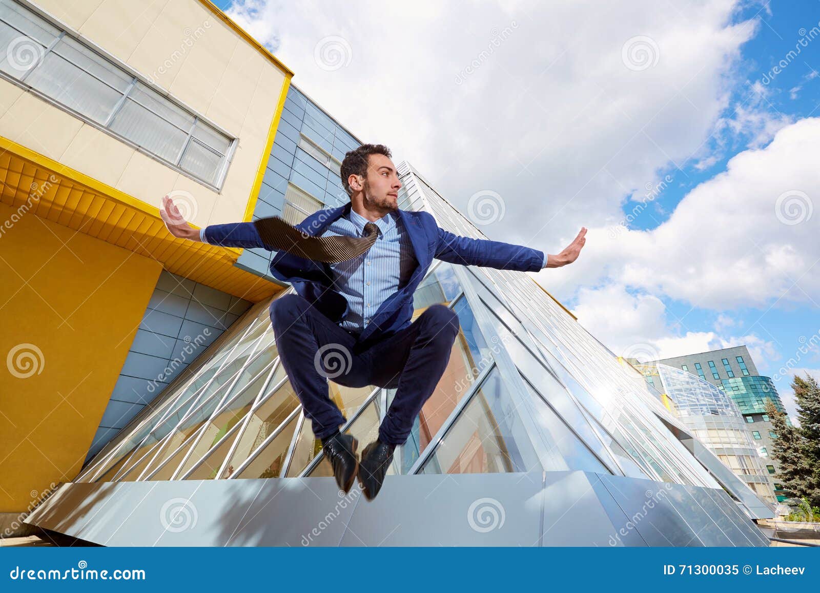 Businessman jumping. stock image. Image of businessman - 71300035