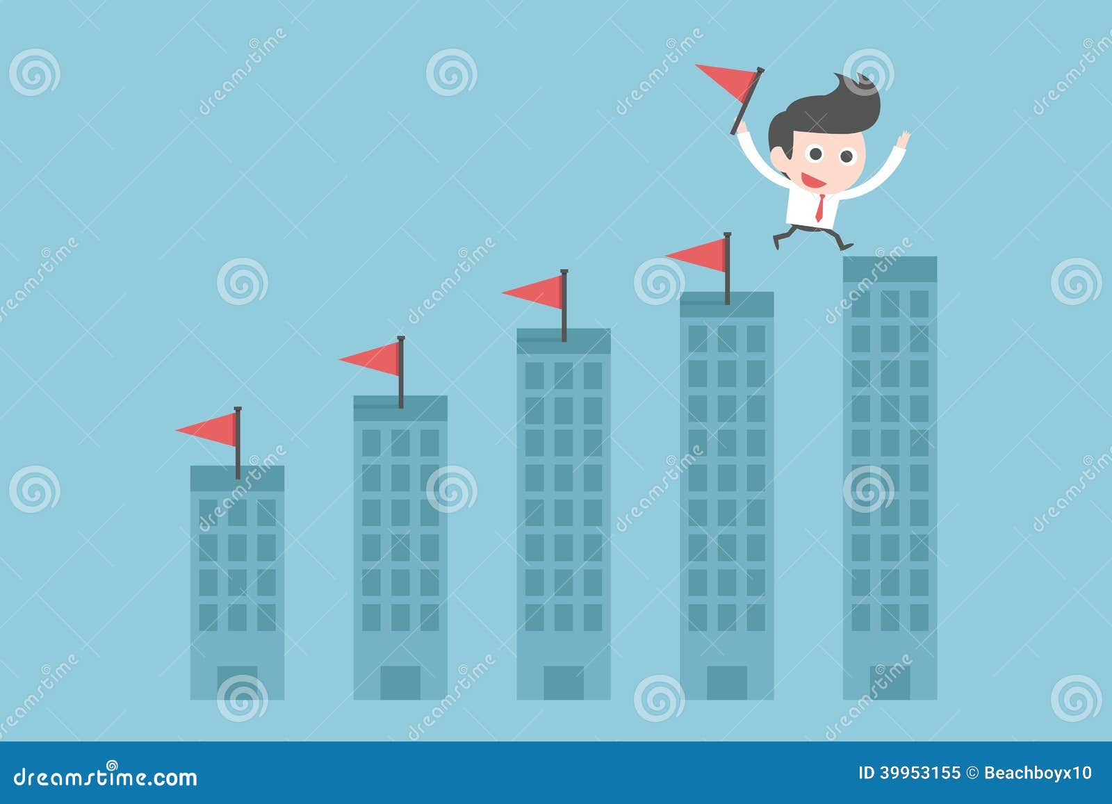 Businessman Jumping To Goal Stock Vector - Illustration of excited ...