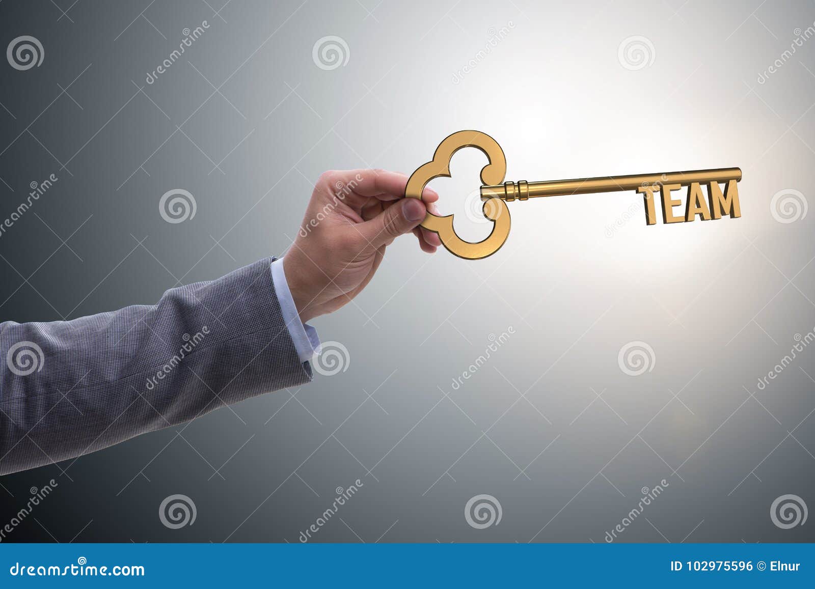 The Businessman with Key in Teamwork Concept Stock Photo - Image of ...
