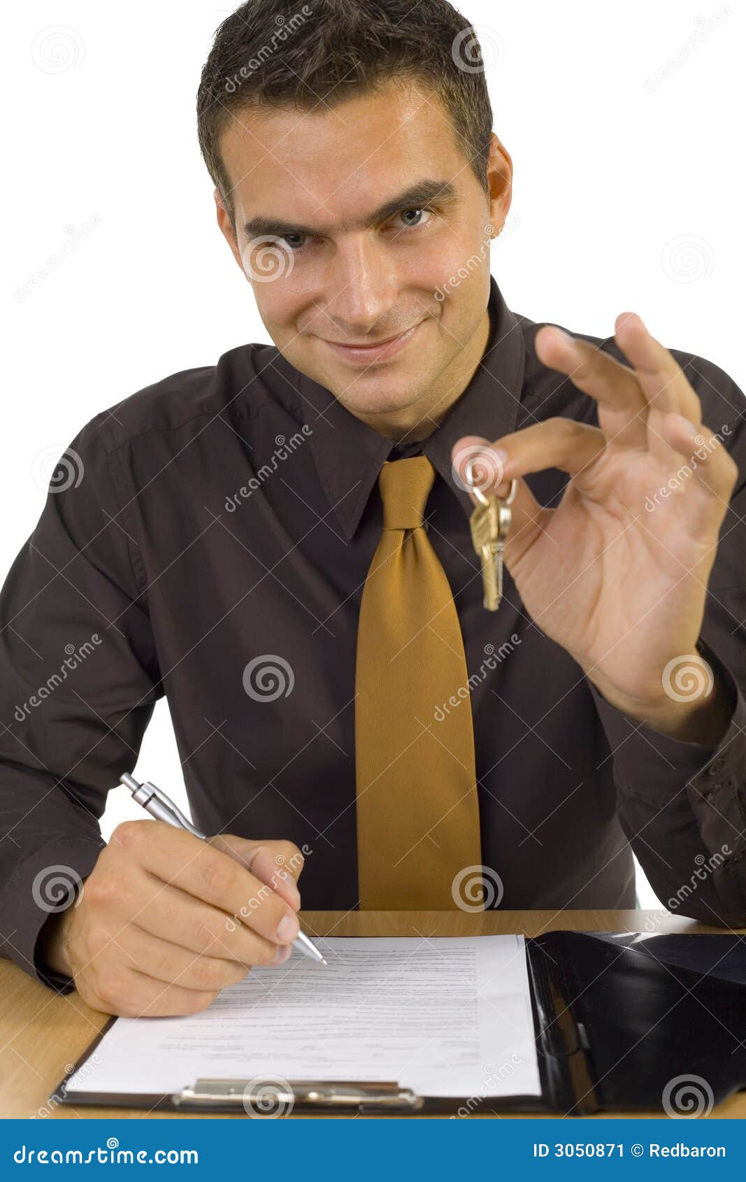 Businessman with keys stock image. Image of handsome, flat - 3050871