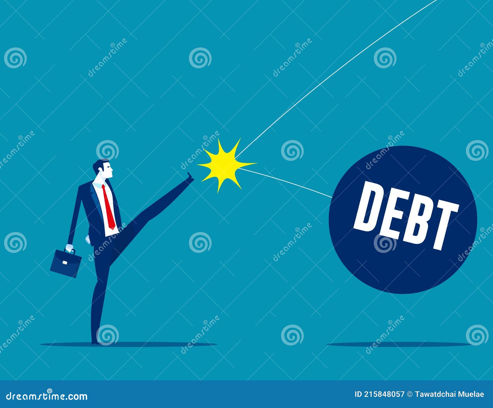 Businessman Kicked Impossible Word Illustration Cartoon Vector ...
