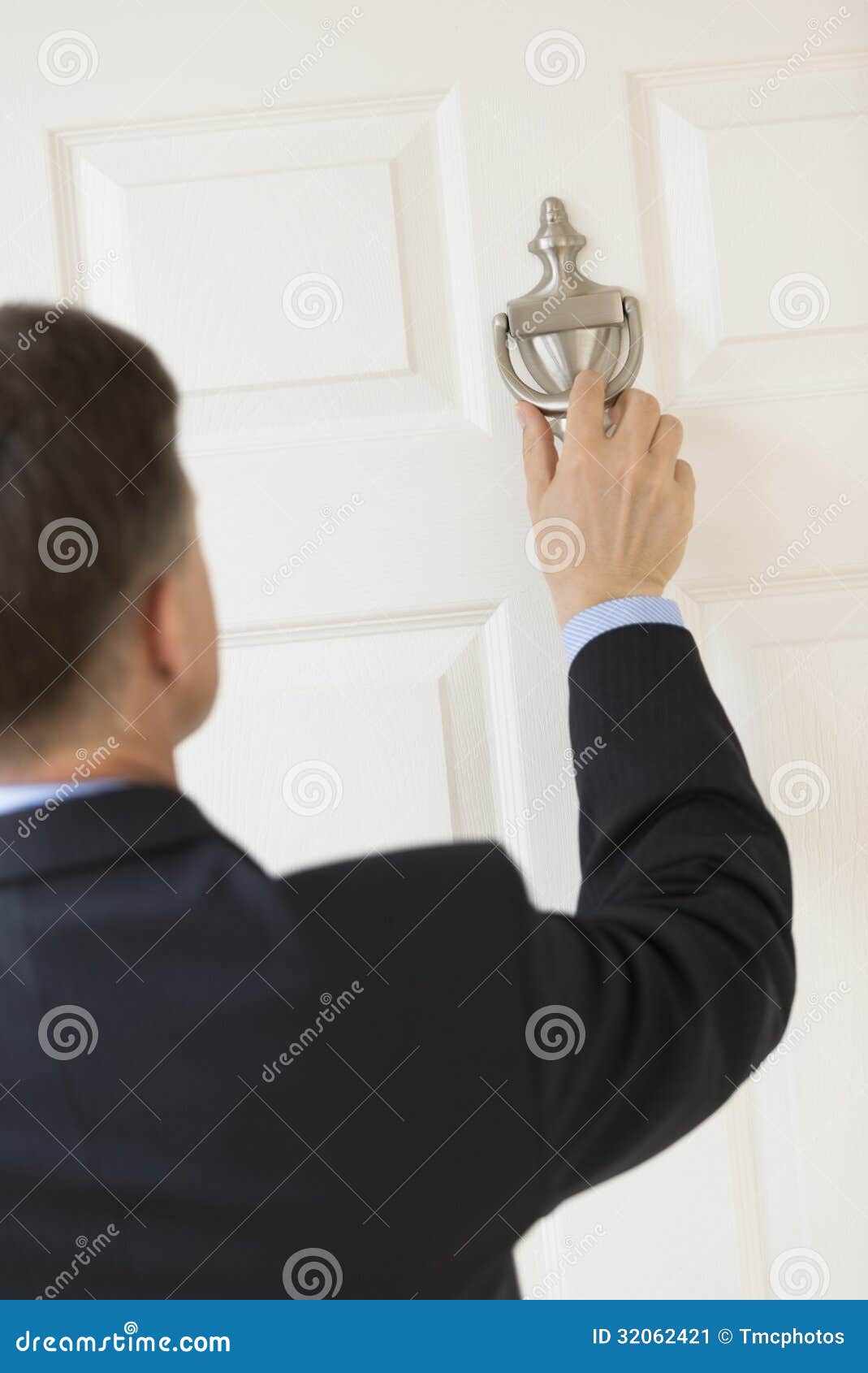 Businessman Knocking Door Handle Stock Image - Image of occupation ...