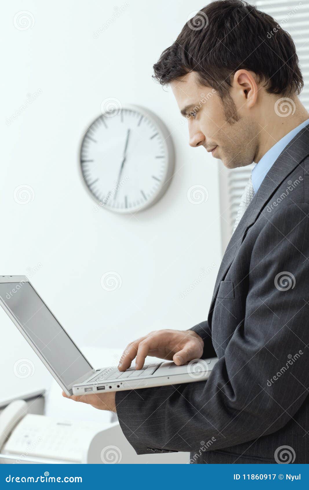 Businessman with laptop stock image. Image of caucasian - 11860917