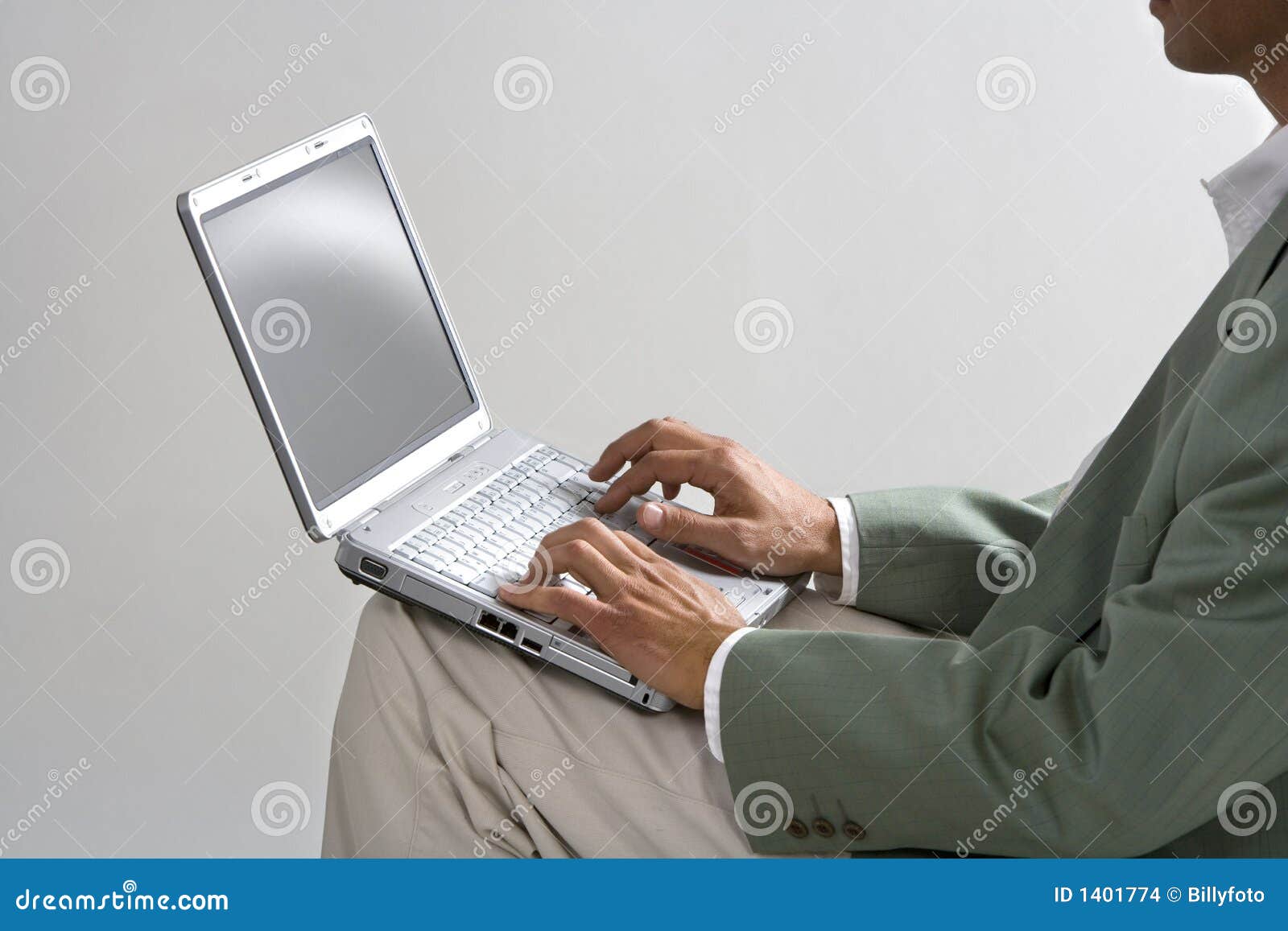 Businessman and laptop stock photo. Image of office, business - 1401774