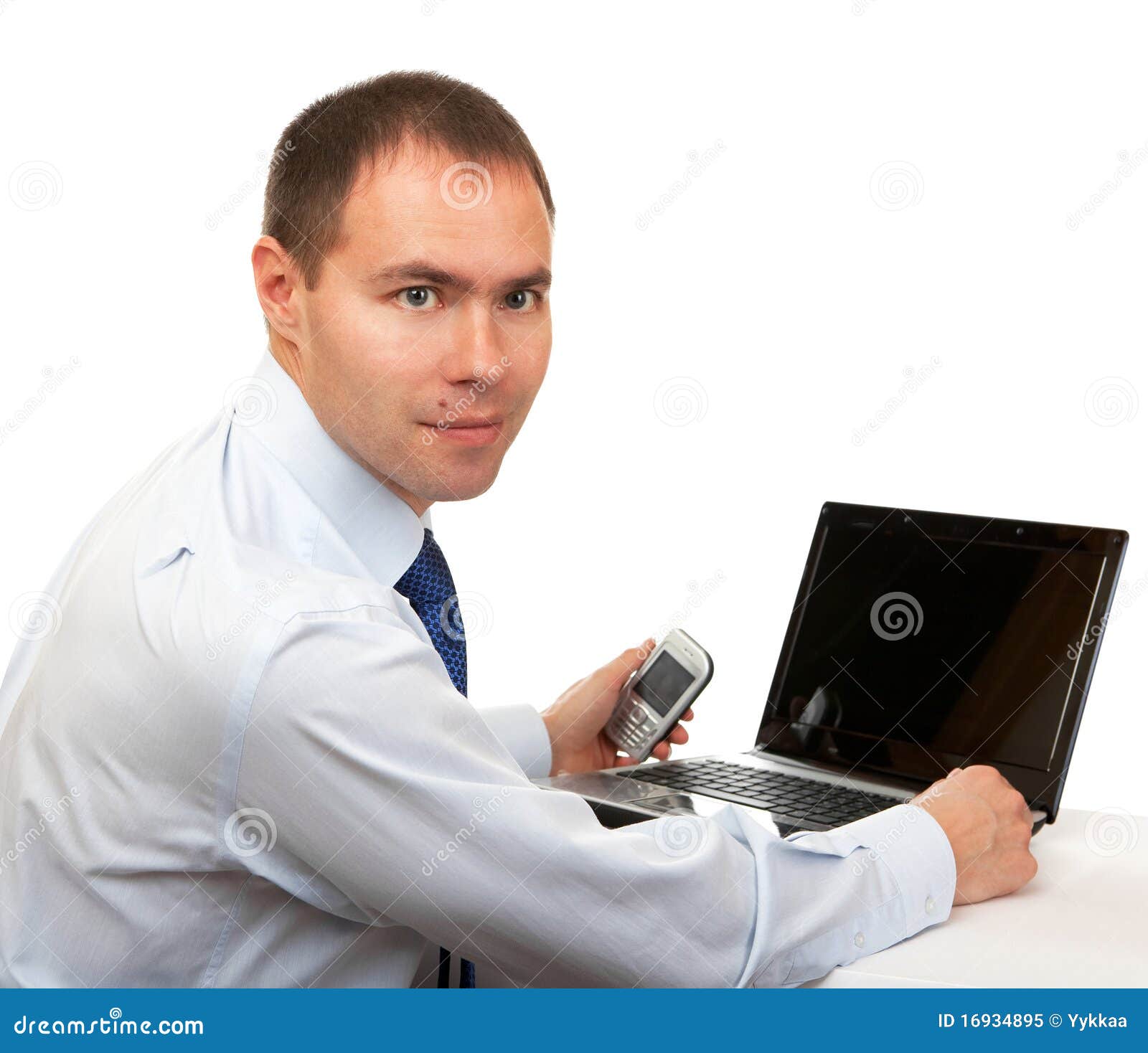 Businessman with laptop stock image. Image of laptop - 16934895