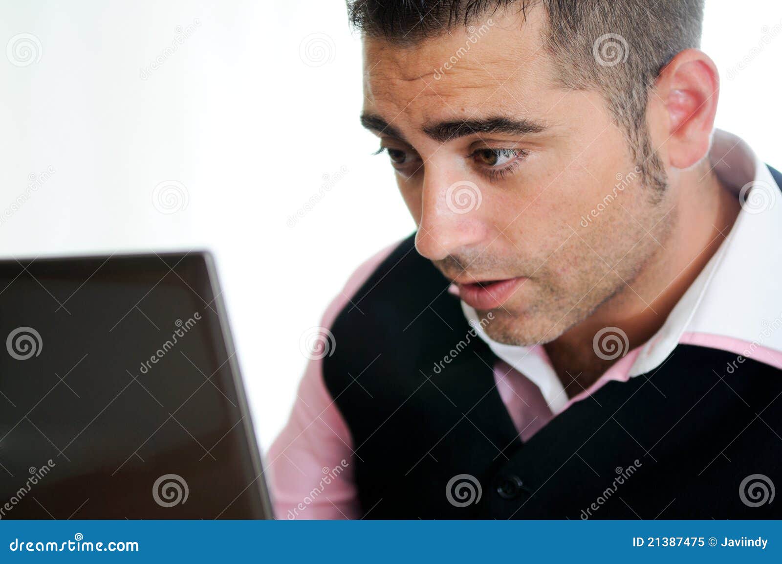 Businessman with laptop stock image. Image of managemant - 21387475