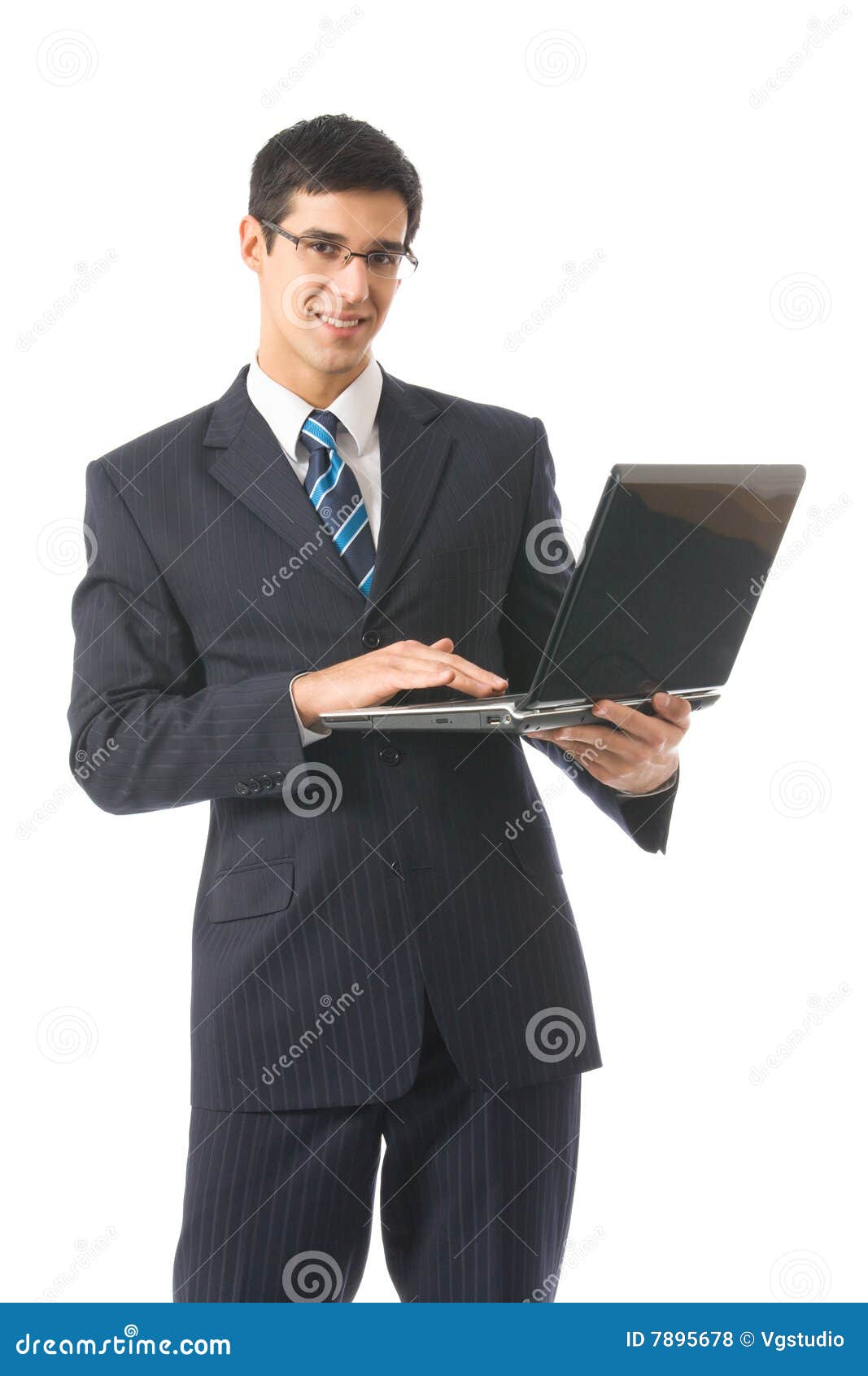 Businessman with laptop stock photo. Image of white, male - 7895678