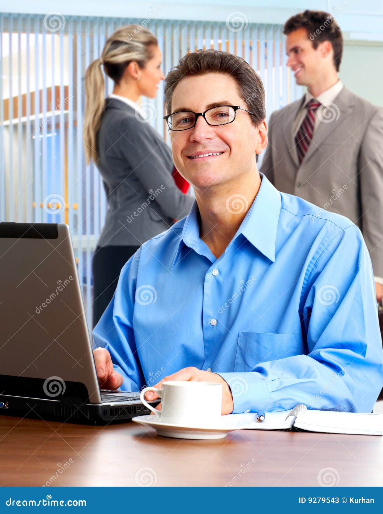Businessman with laptop stock image. Image of manager - 9279543