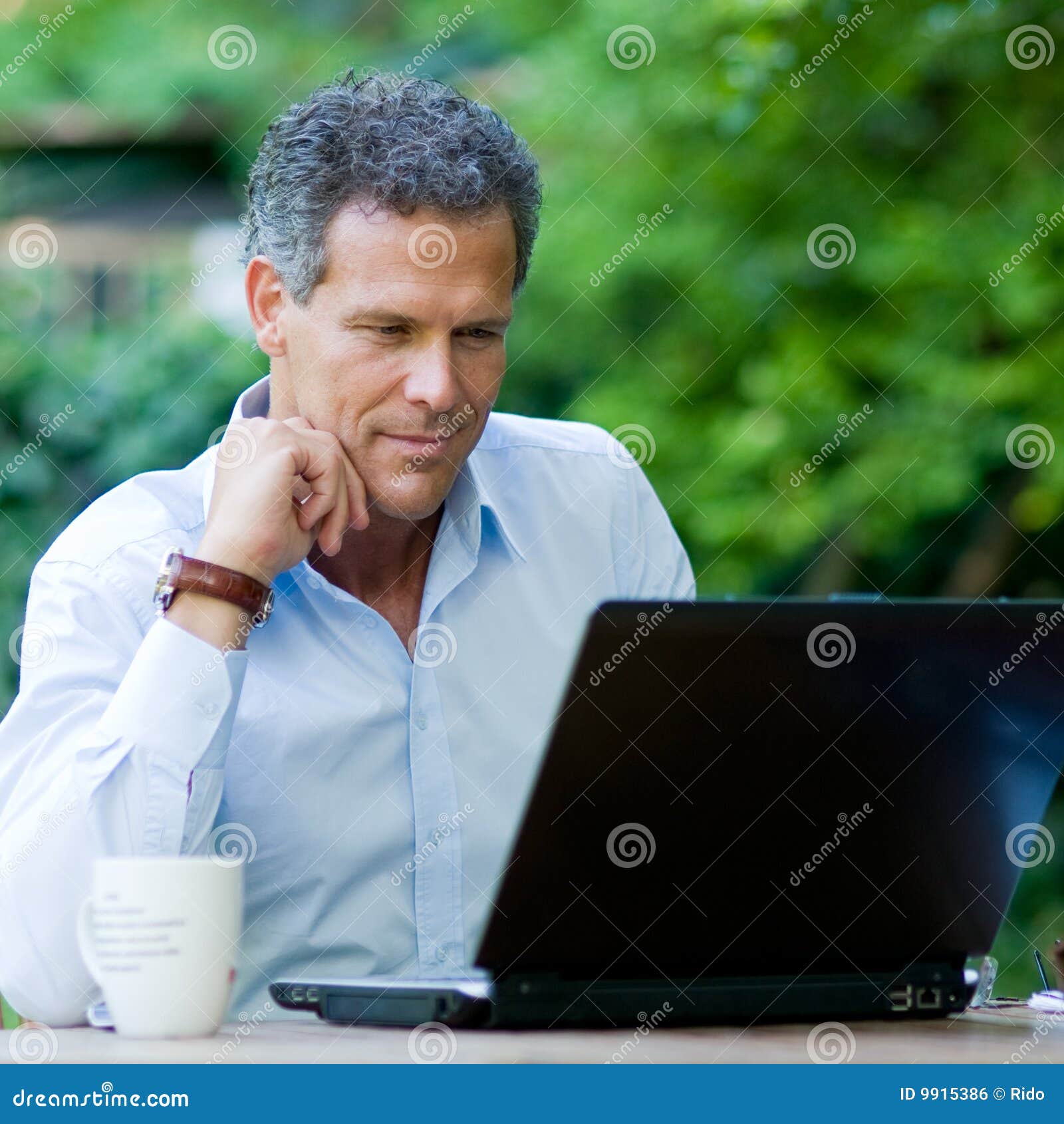 Businessman on laptop stock photo. Image of lifestyle - 9915386