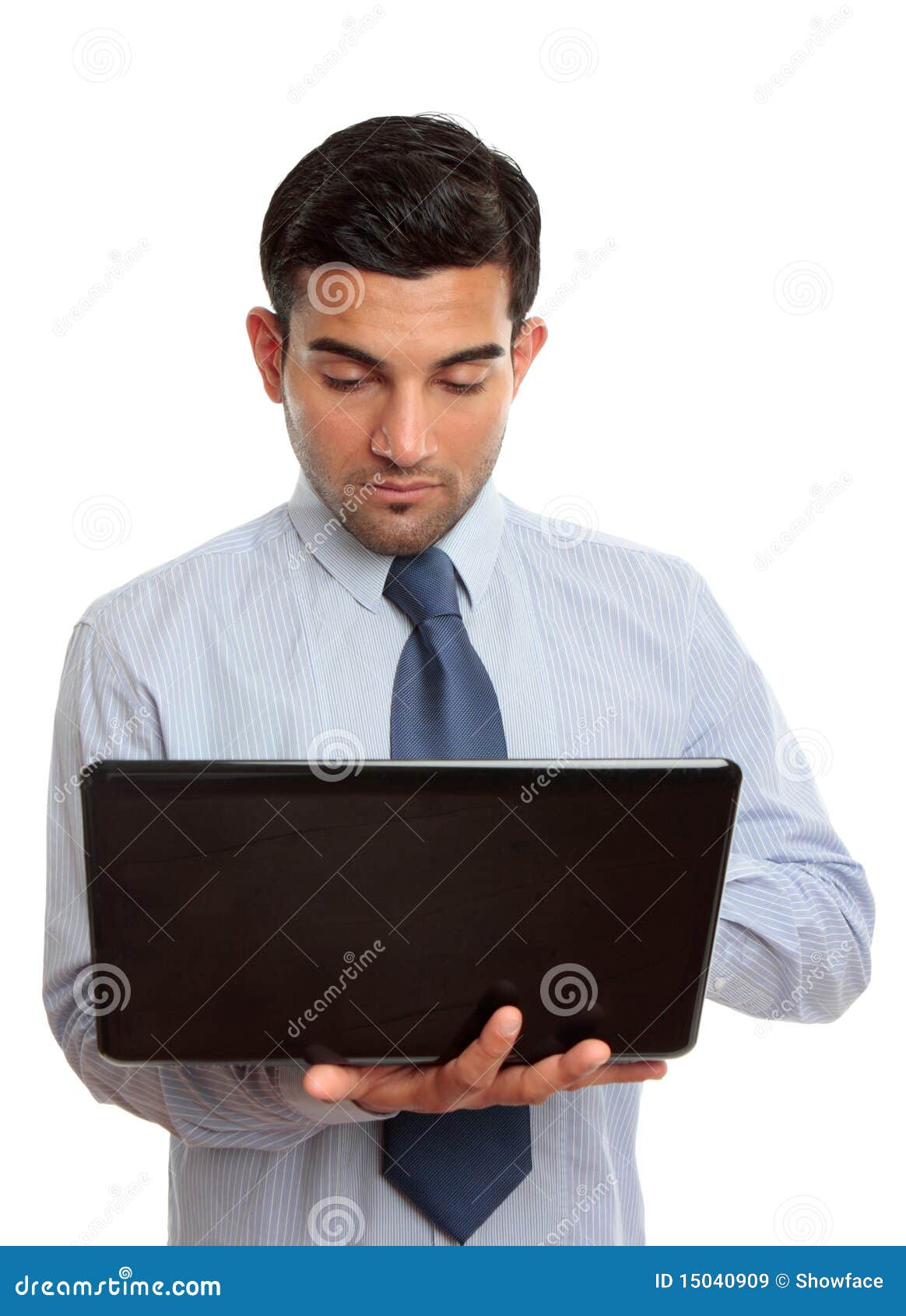 Businessman with Laptop Computer Stock Image - Image of mypeopleatwork ...