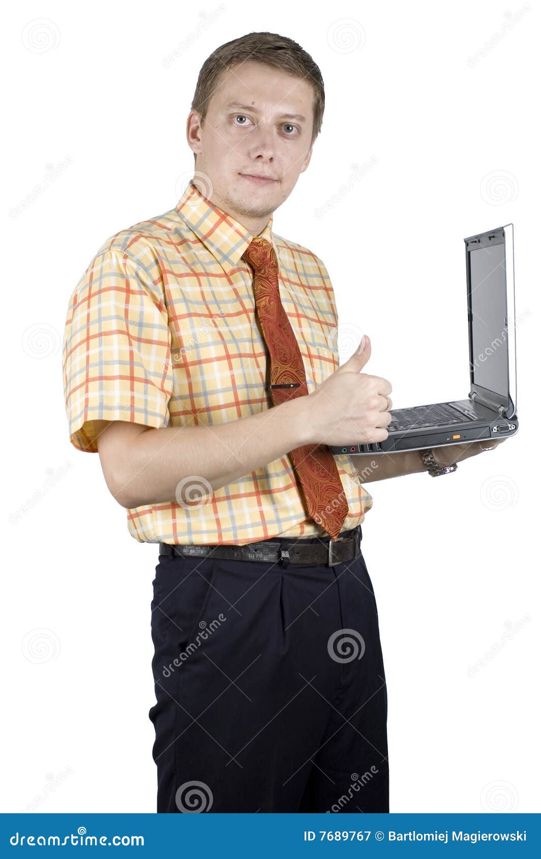 Businessman with Laptop Computer Stock Image - Image of businessman ...