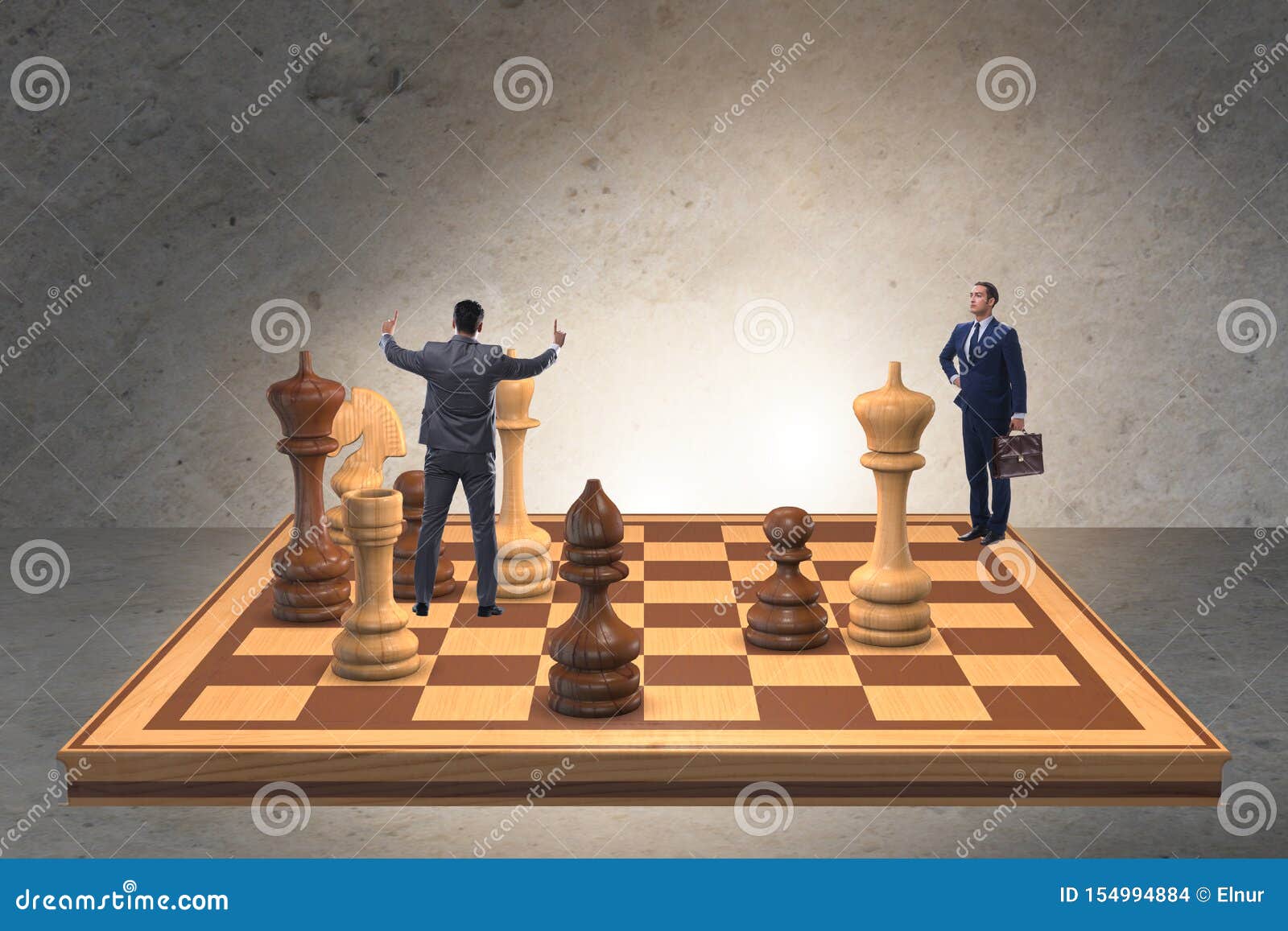 Businessman in Large Chess Board in Strategy Concept Stock Photo ...