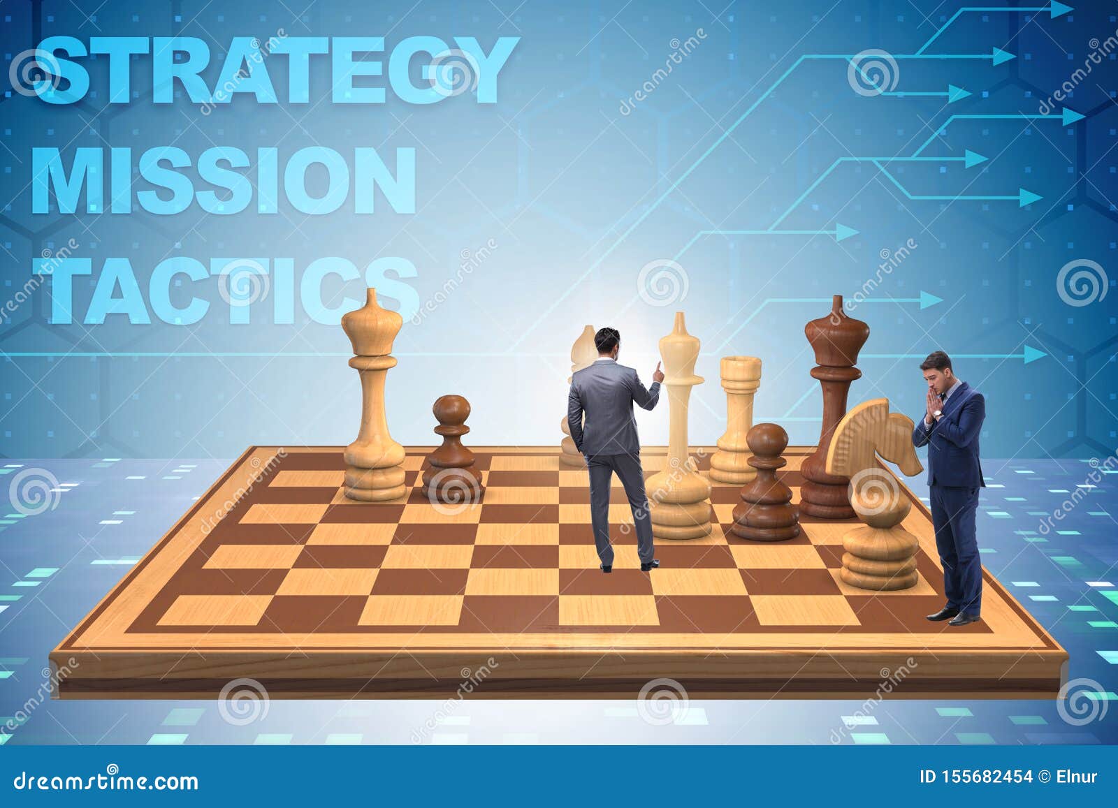 Businessman in Large Chess Board in Strategy Concept Stock Photo ...