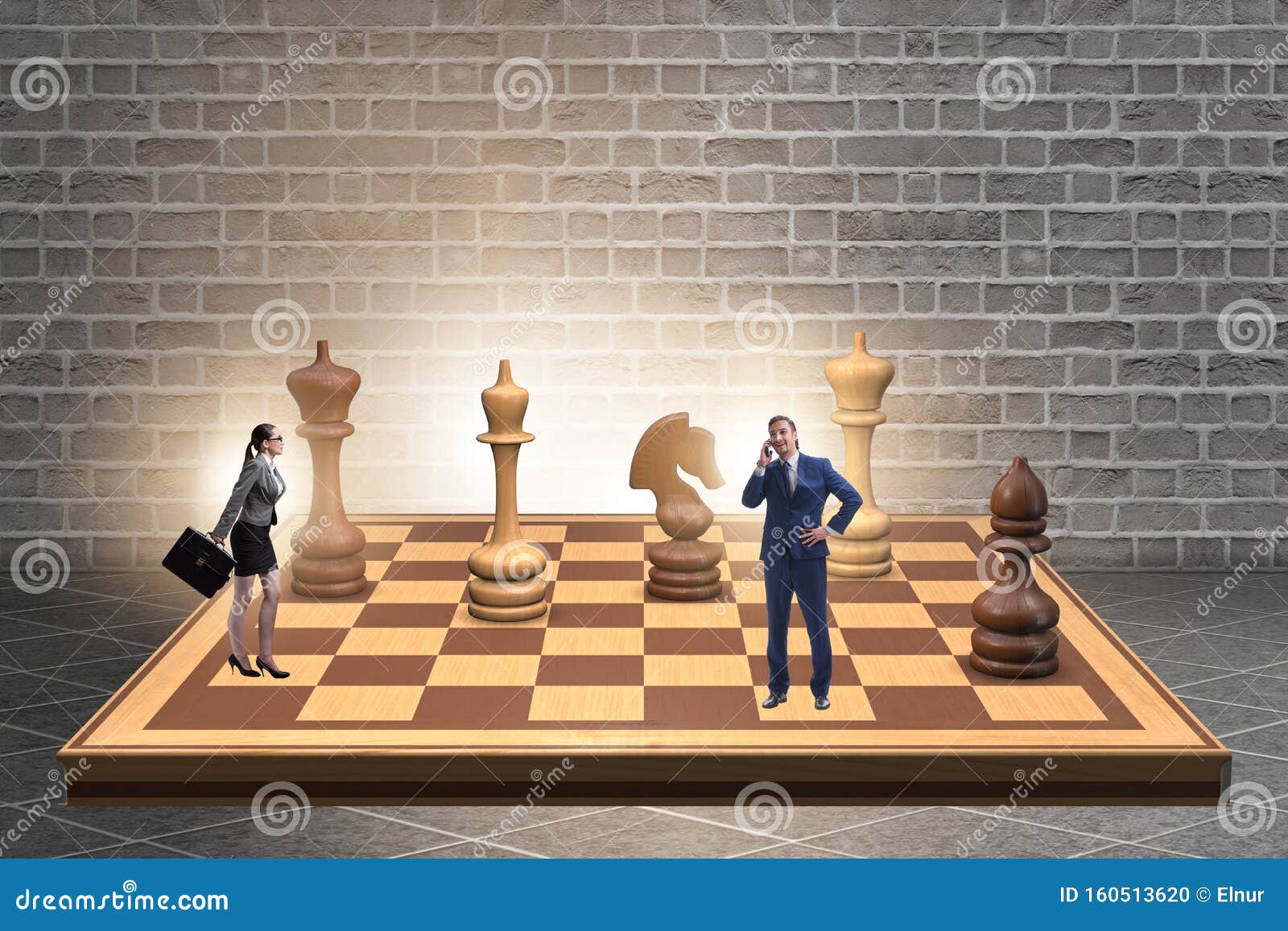 Businessman in Large Chess Board in Strategy Concept Stock Photo ...