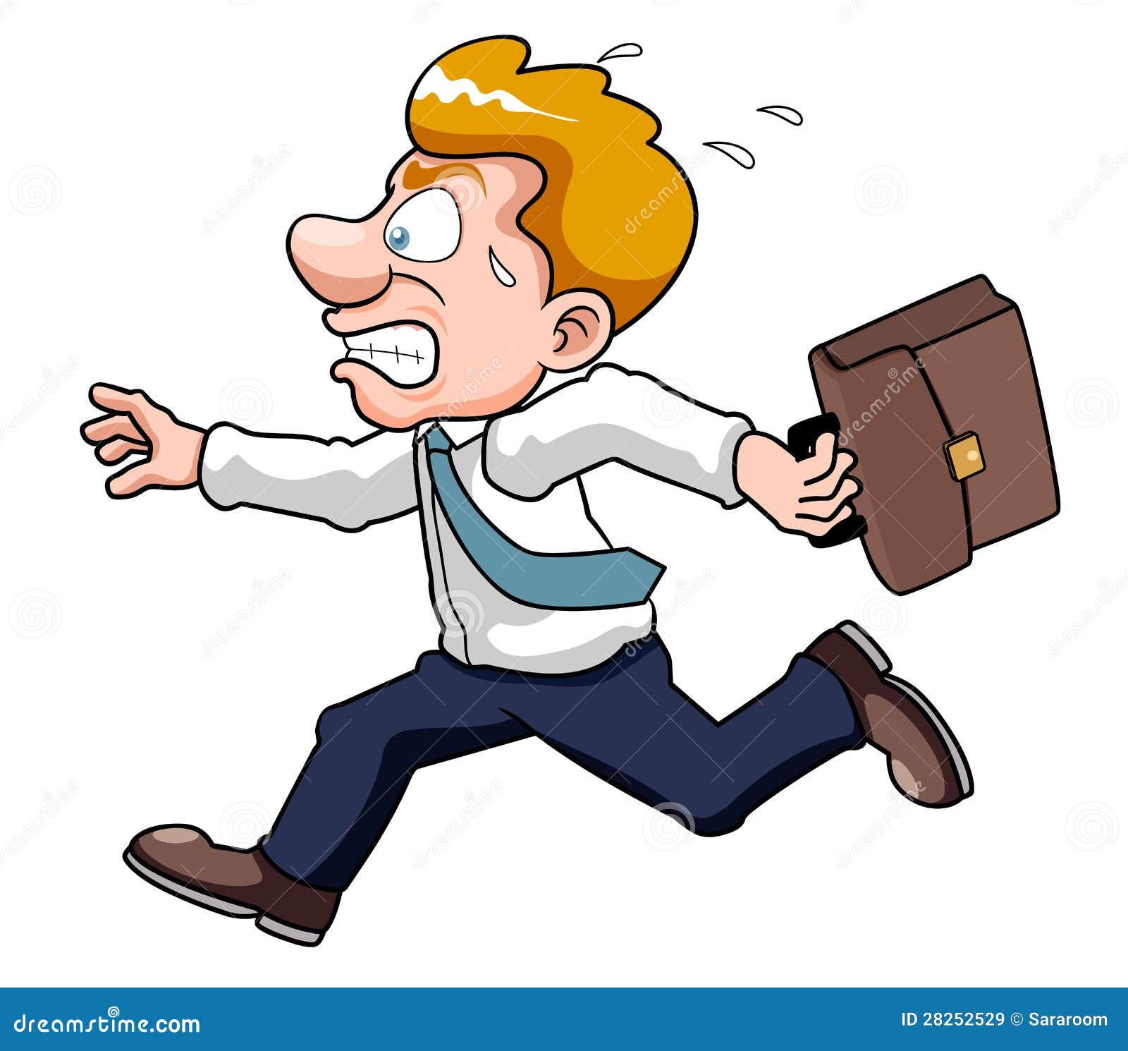 Businessman is late time stock vector. Illustration of hasten - 28252529