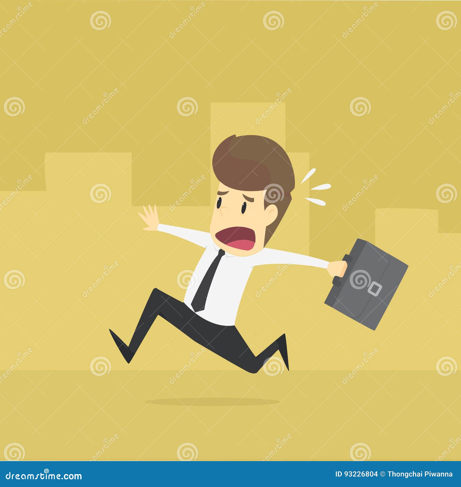 Businessman Late for Work. Man Hurry To Work Stock Vector ...
