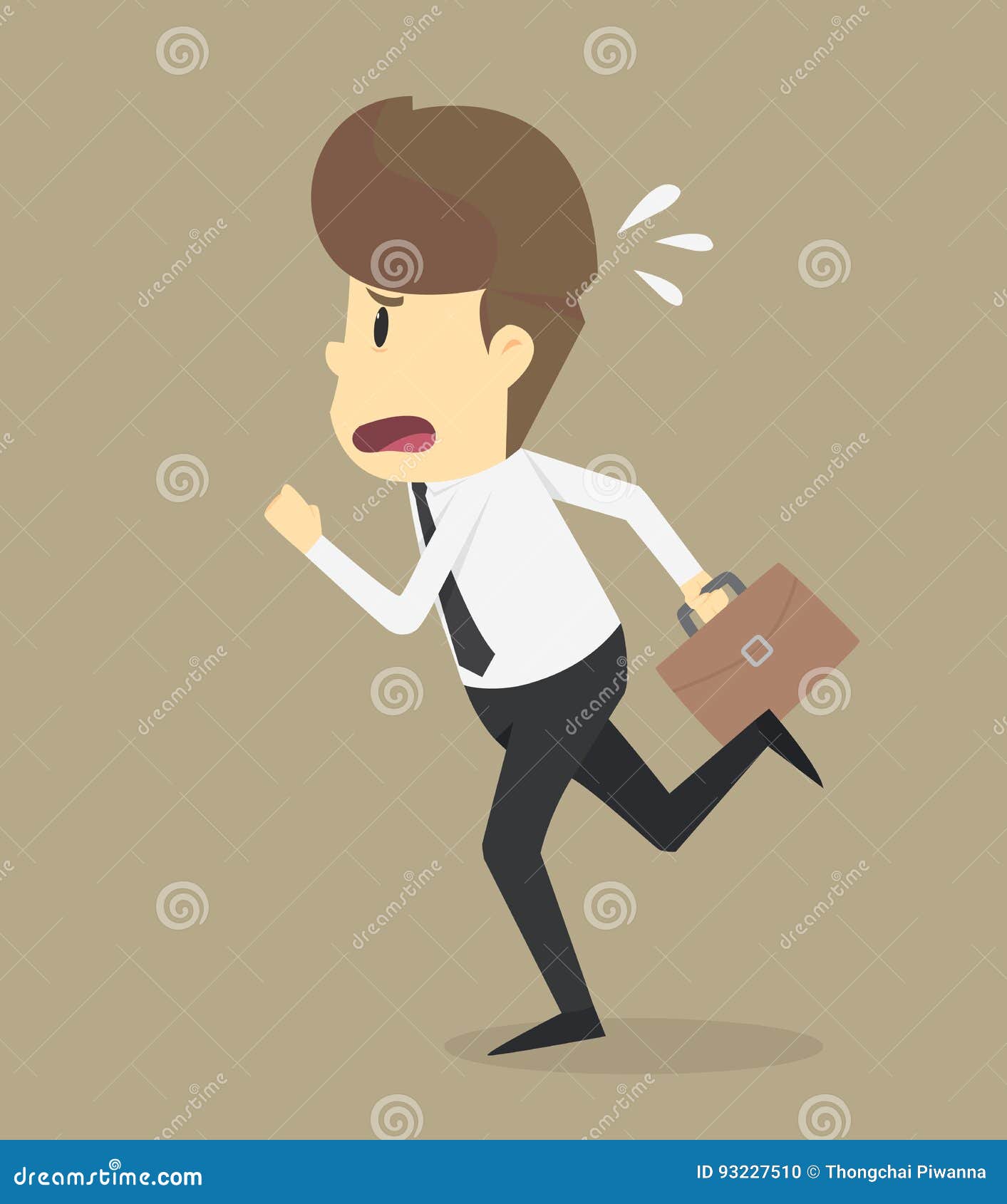 Businessman Late for Work. Man Hurry To Work Stock Vector ...