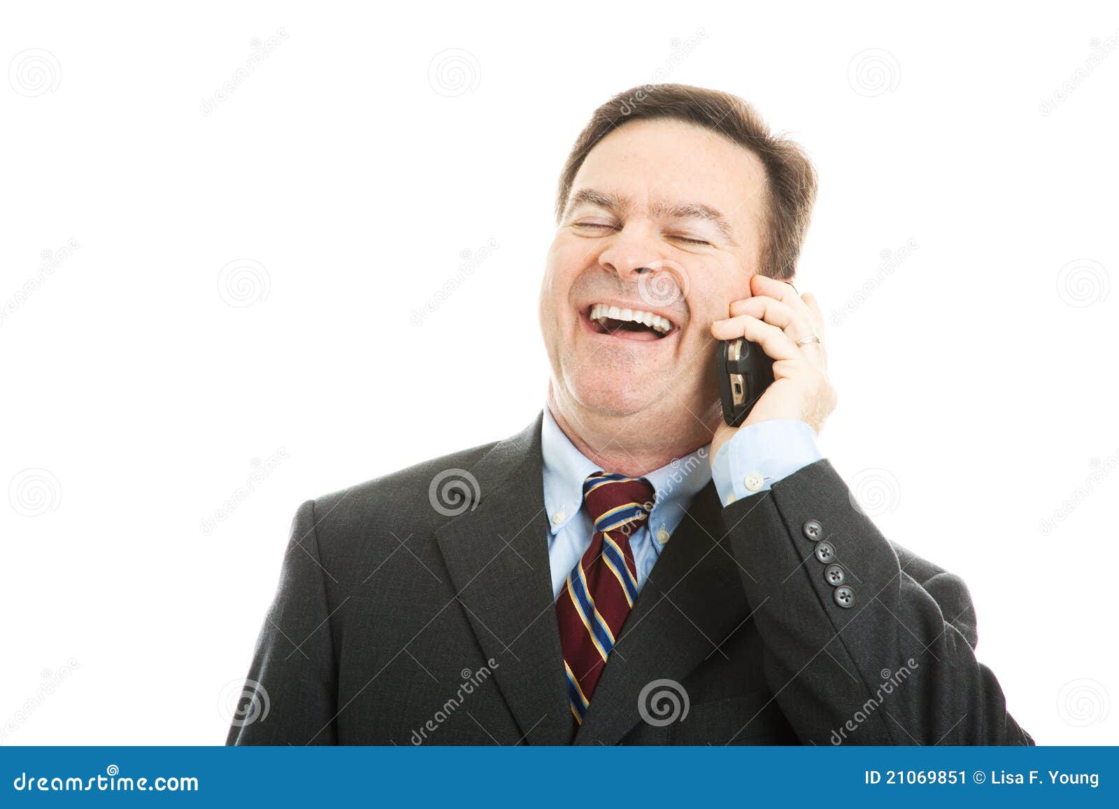 Businessman Laughing on Phone Call Stock Image - Image of boss ...