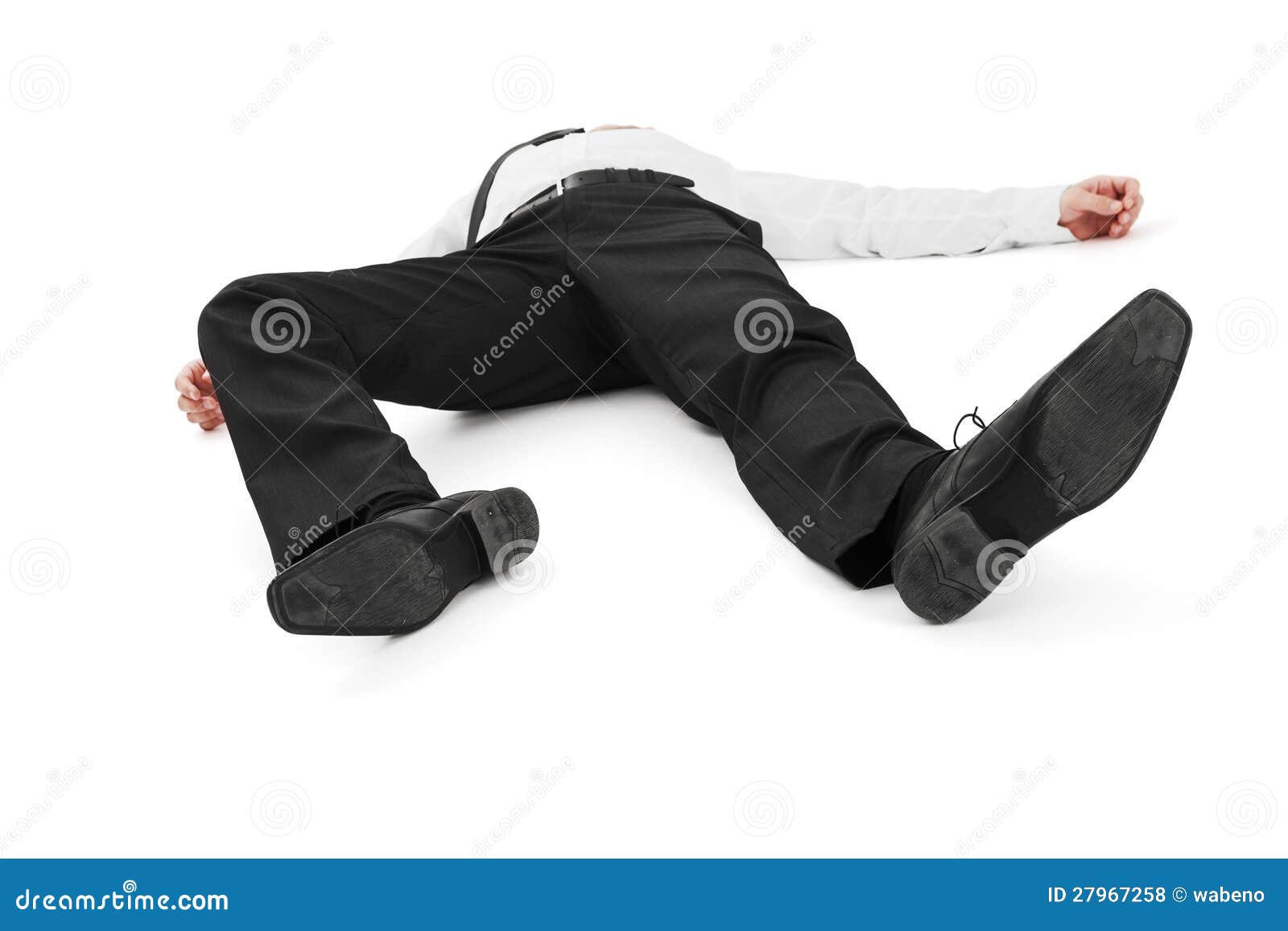 Businessman Laying Down on White Background Stock Photo - Image of foot ...