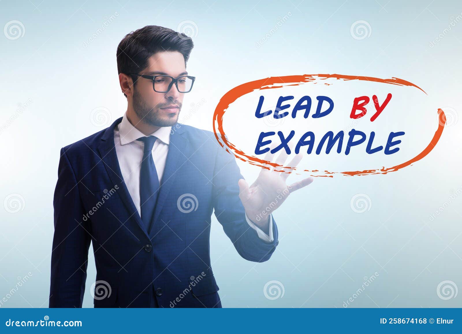 Businessman in Lead by Example Concept Stock Photo - Image of business ...