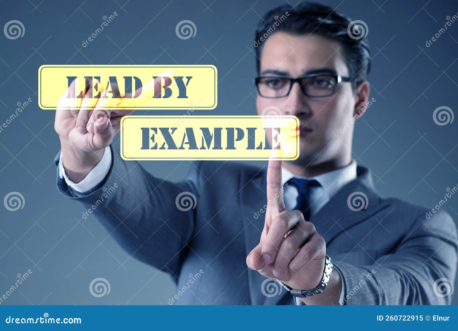 Businessman in Lead by Example Concept Stock Image - Image of message ...