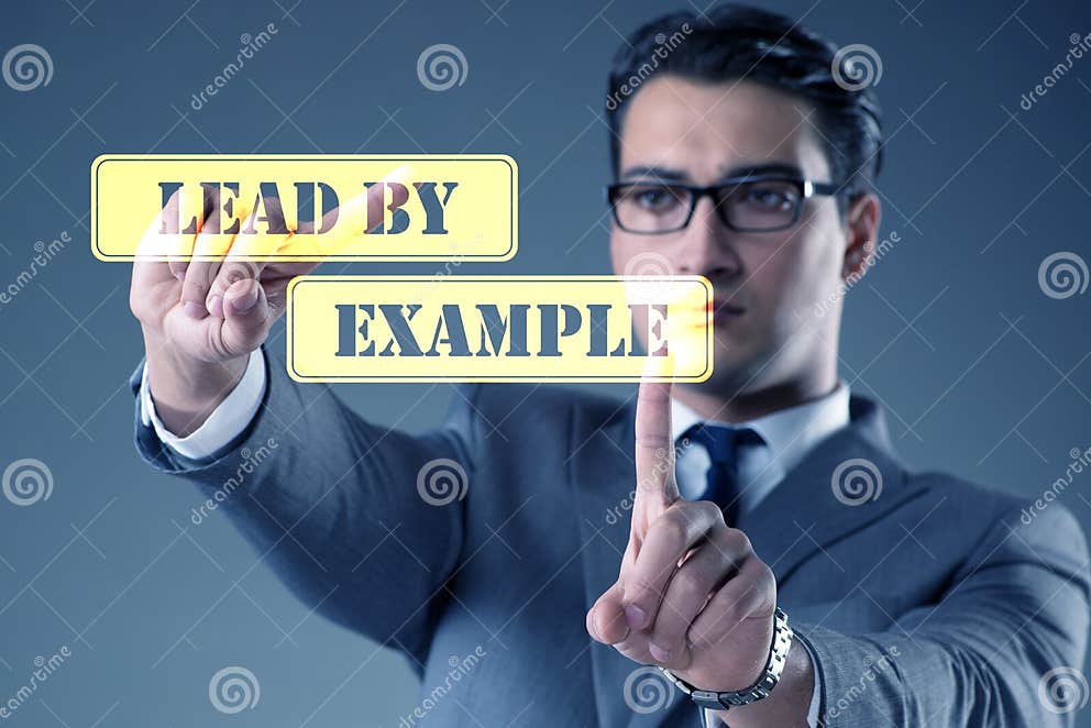 Businessman in Lead by Example Concept Stock Image - Image of message ...