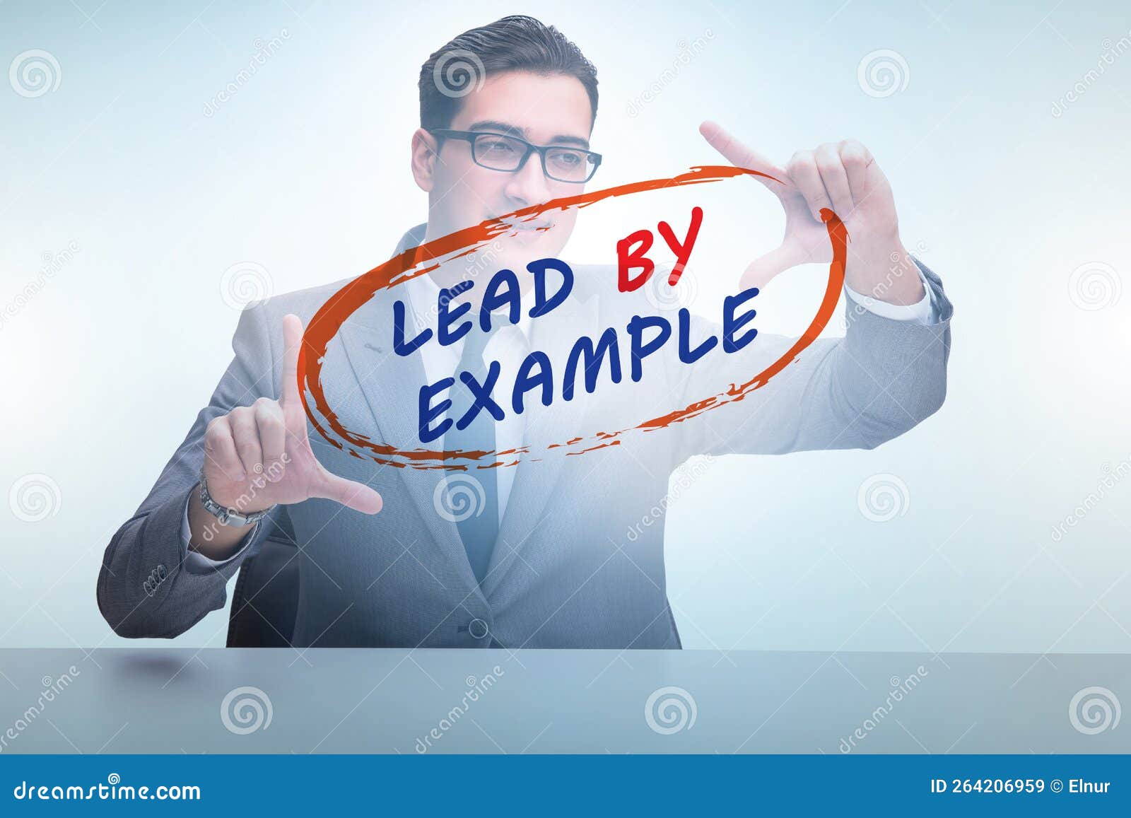 Businessman in Lead by Example Concept Stock Image - Image of coaching ...