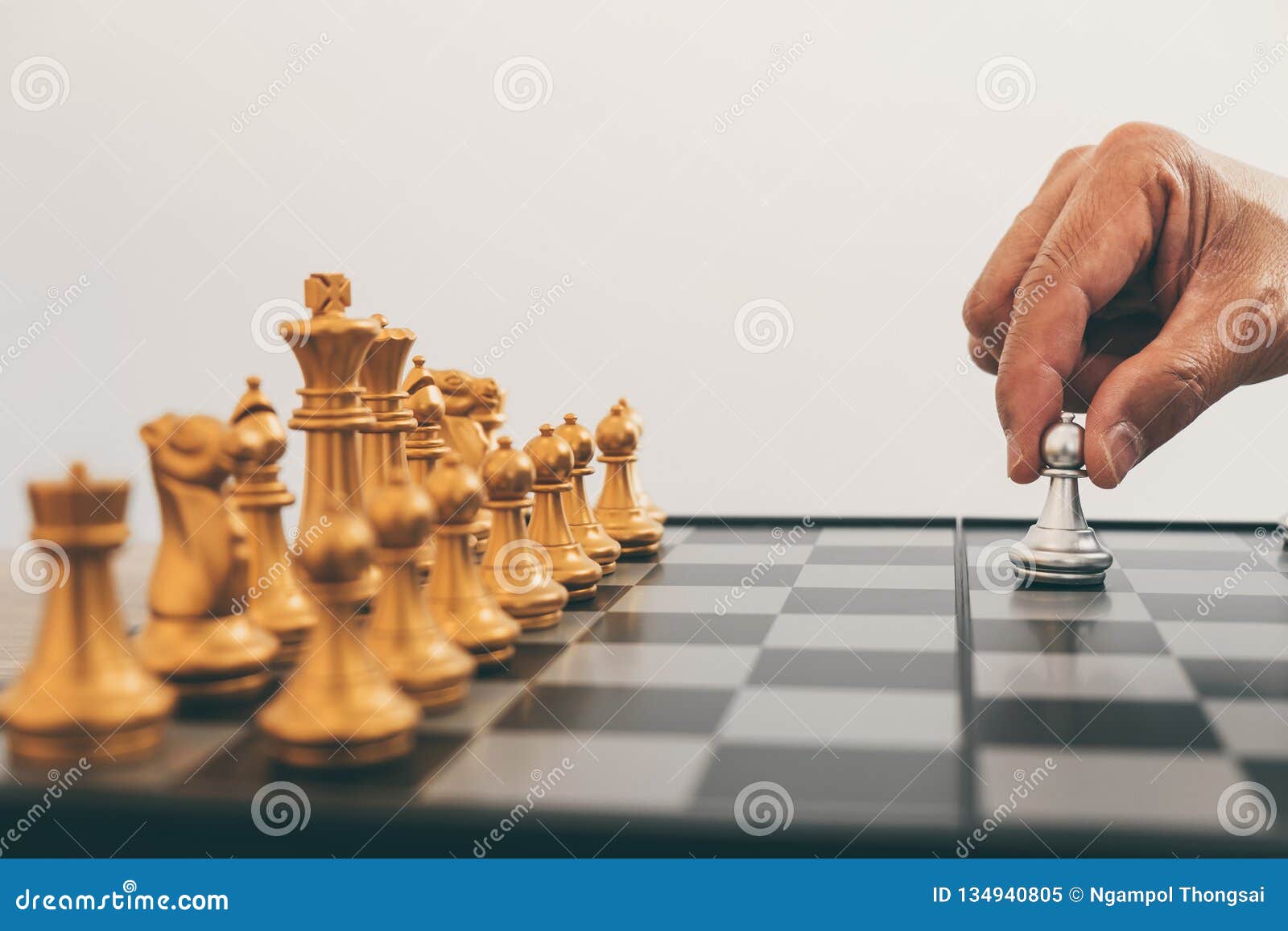 Businessman Leadership Playing Chess and Thinking Strategy Plan about ...