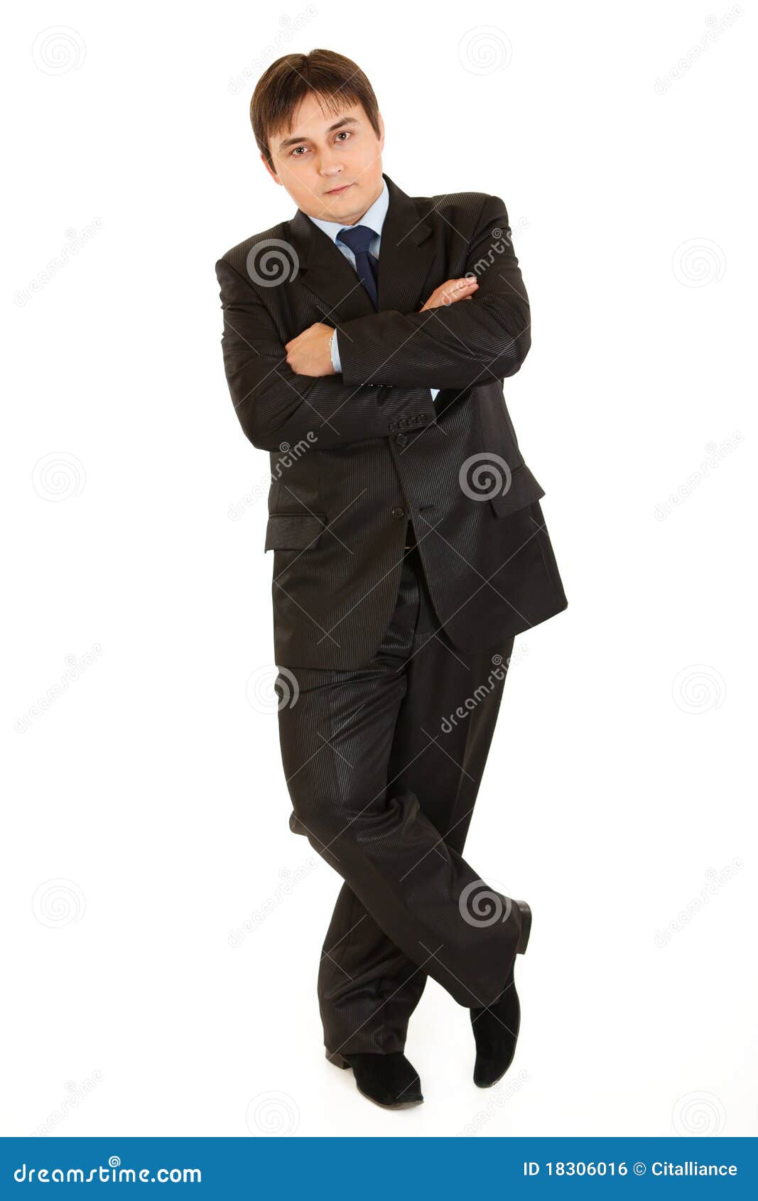 Businessman Leaning Against Something Stock Photo - Image of business ...