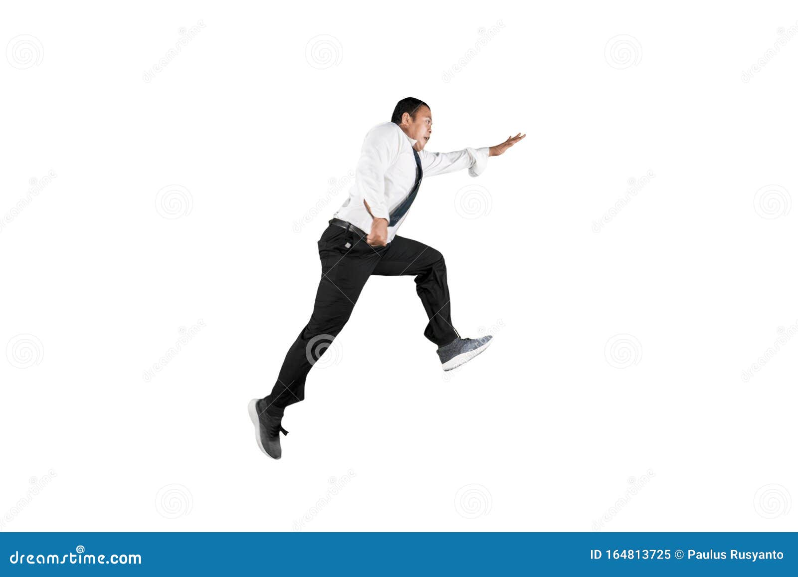 Businessman Leaping Forward Isolated Over White Background Stock Image ...