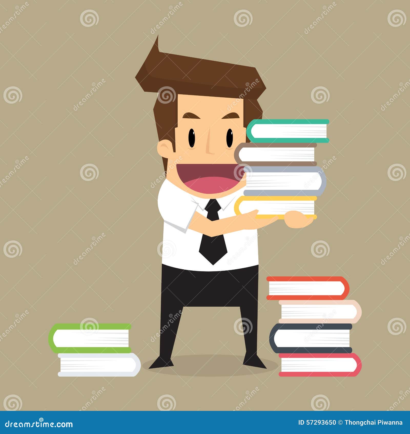Businessman Learn and Reading a Book Stock Vector - Illustration of ...
