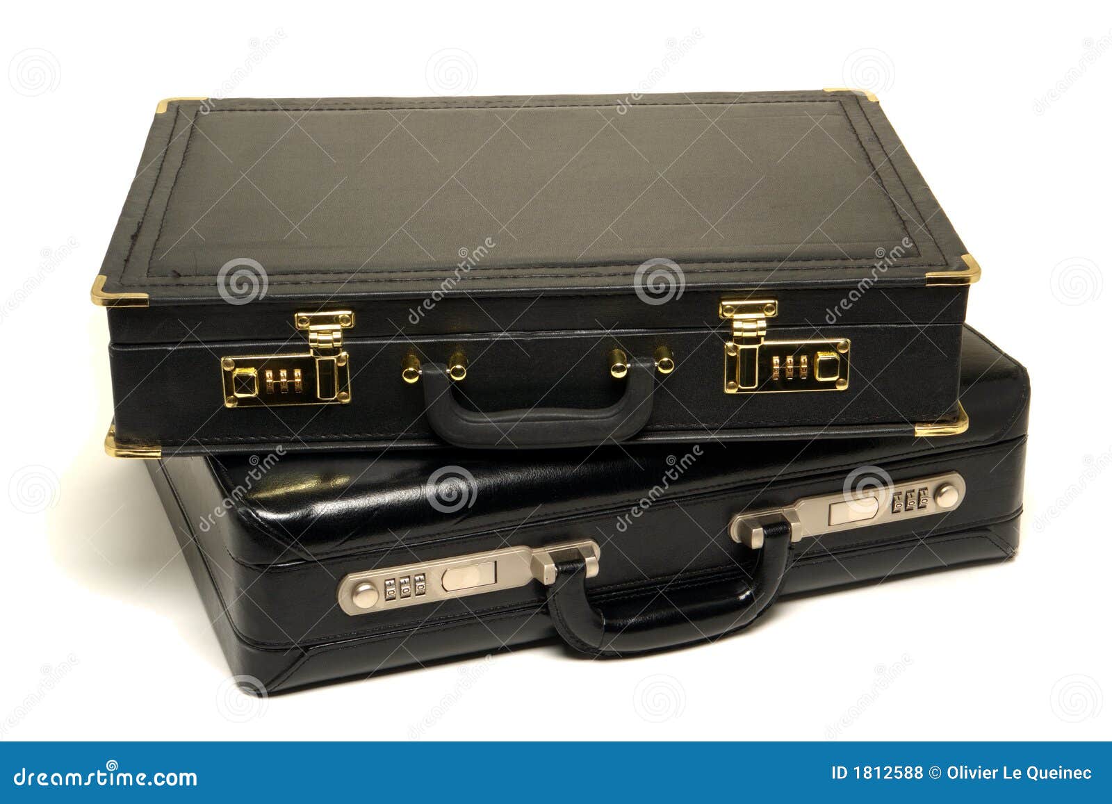 Businessman Leather Briefcases Stock Photo - Image of corporate, white ...