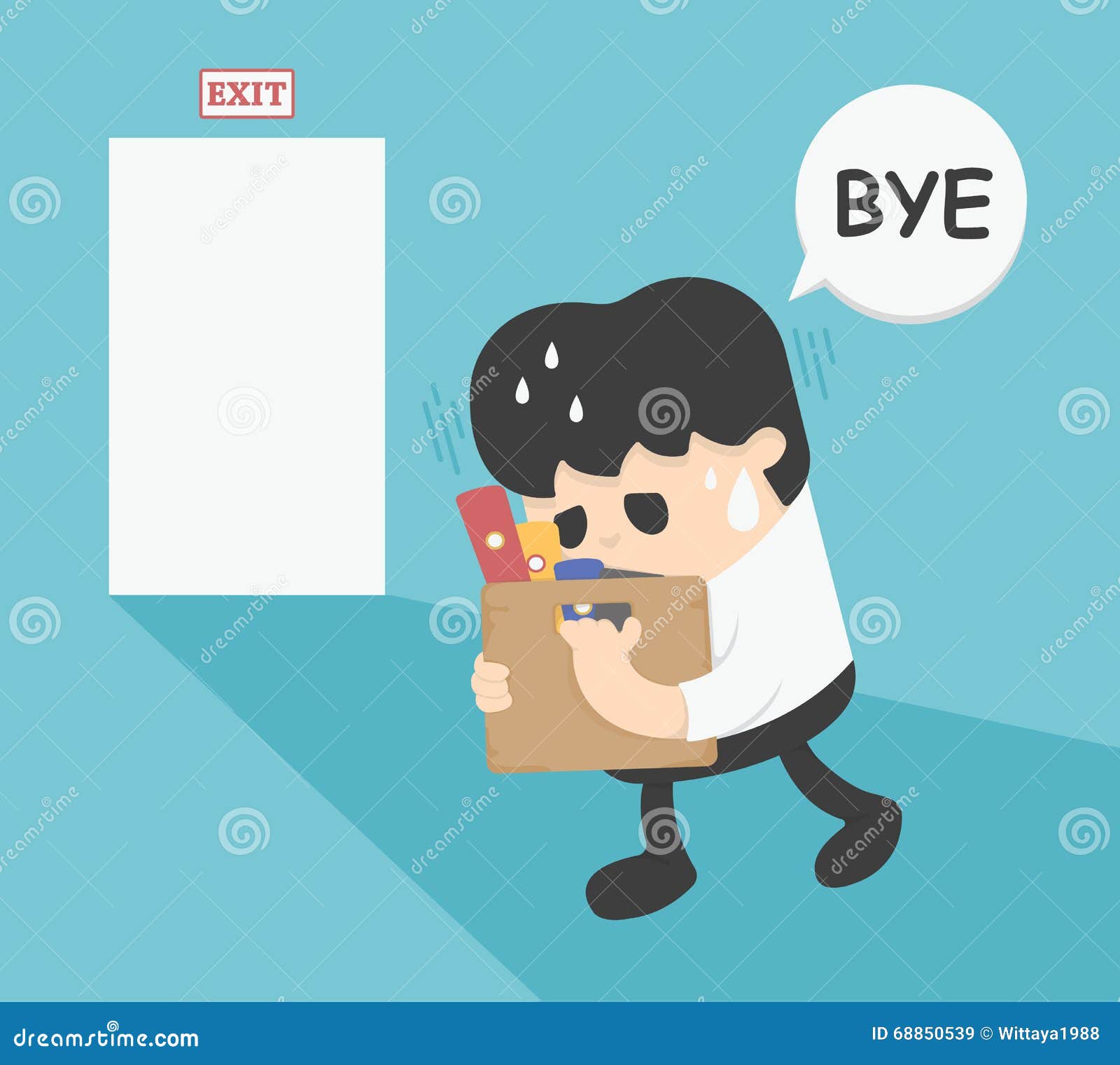 Businessman Leaving Job Cartoon Vector | CartoonDealer.com #68850539