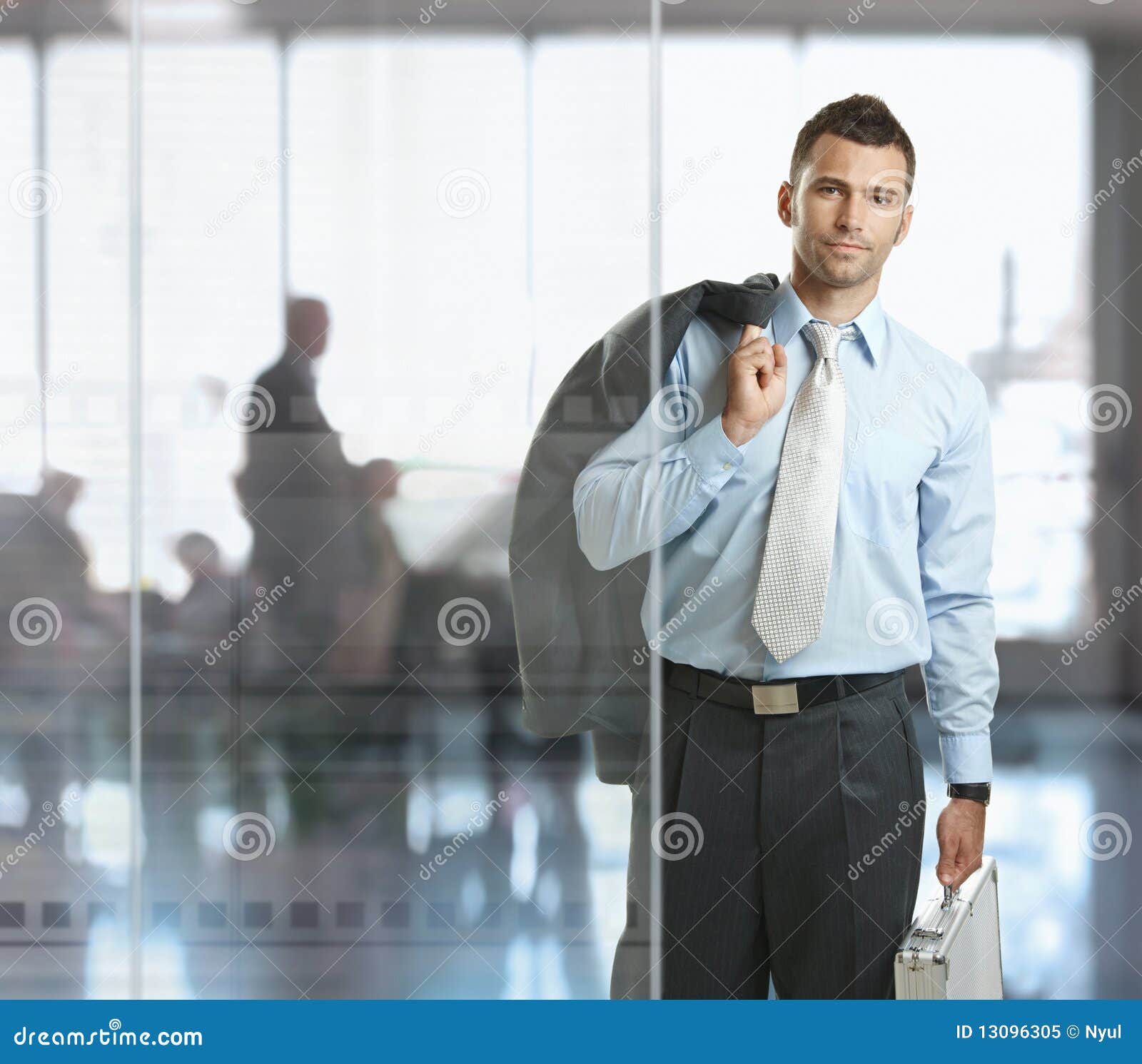 Businessman leaving office stock image. Image of inside - 13096305