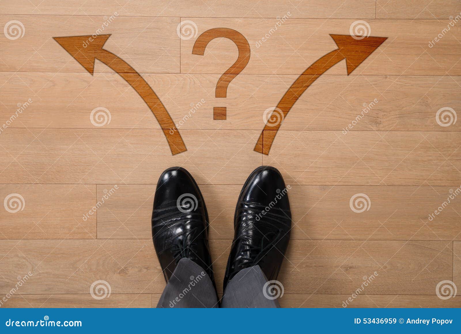 Businessman with Left or Right Arrows and Question Mark Stock Image ...