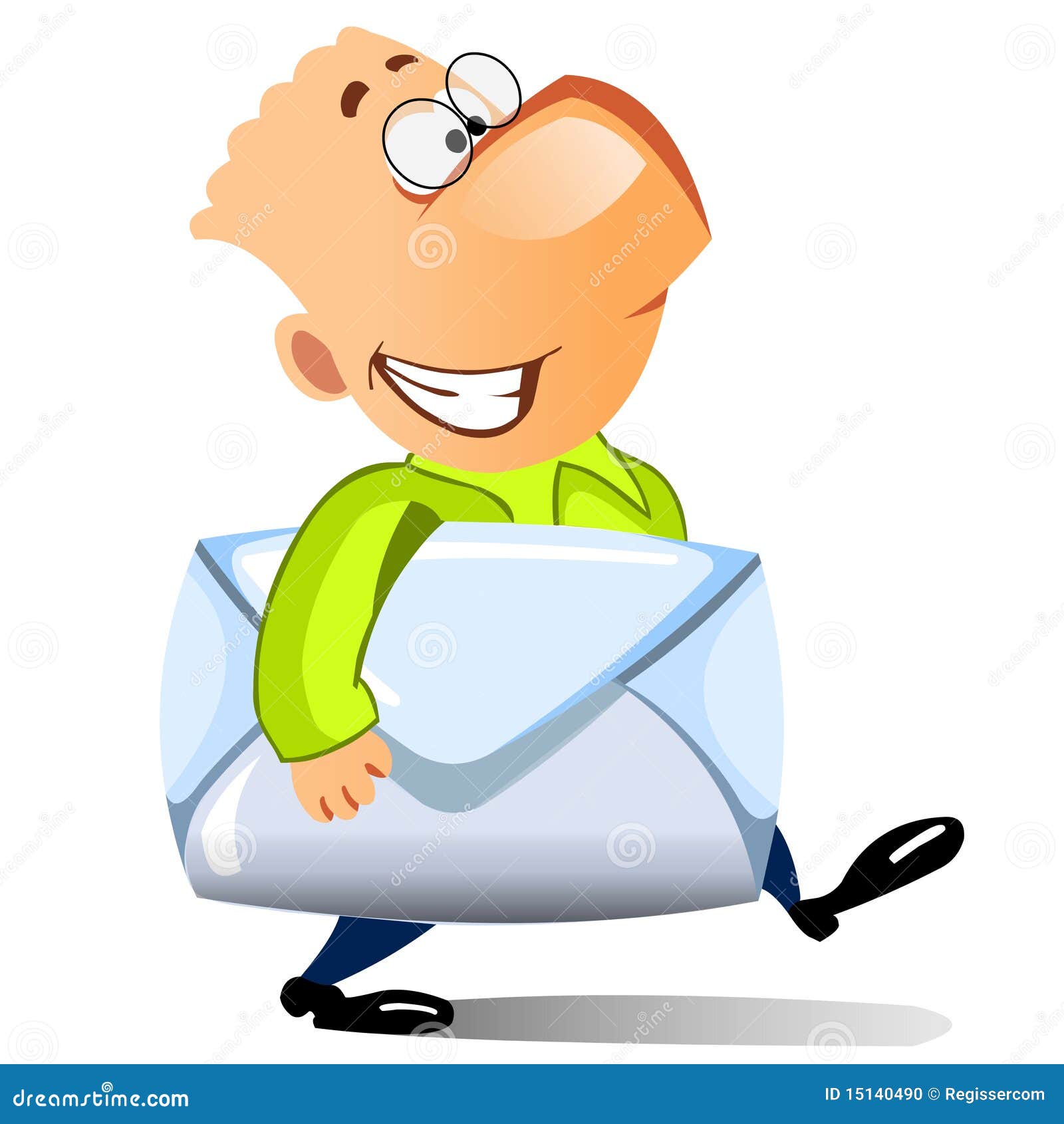 Businessman with a letter stock illustration. Illustration of carrying ...