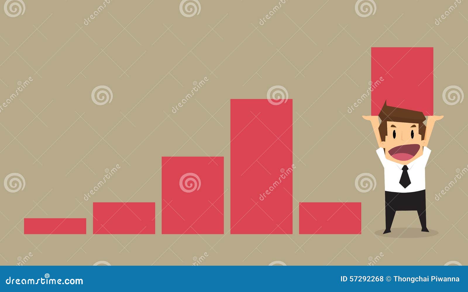 Businessman Lift Increase Bar Chart Stock Vector - Illustration of ...