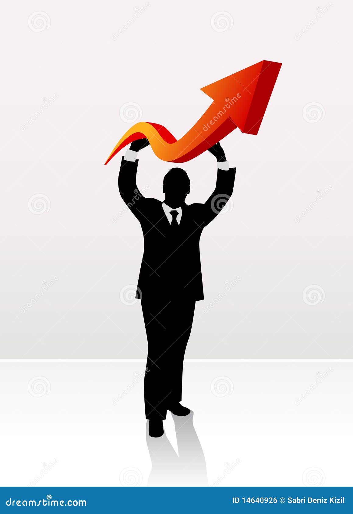 Businessman lifting arrow stock vector. Illustration of arrow - 14640926