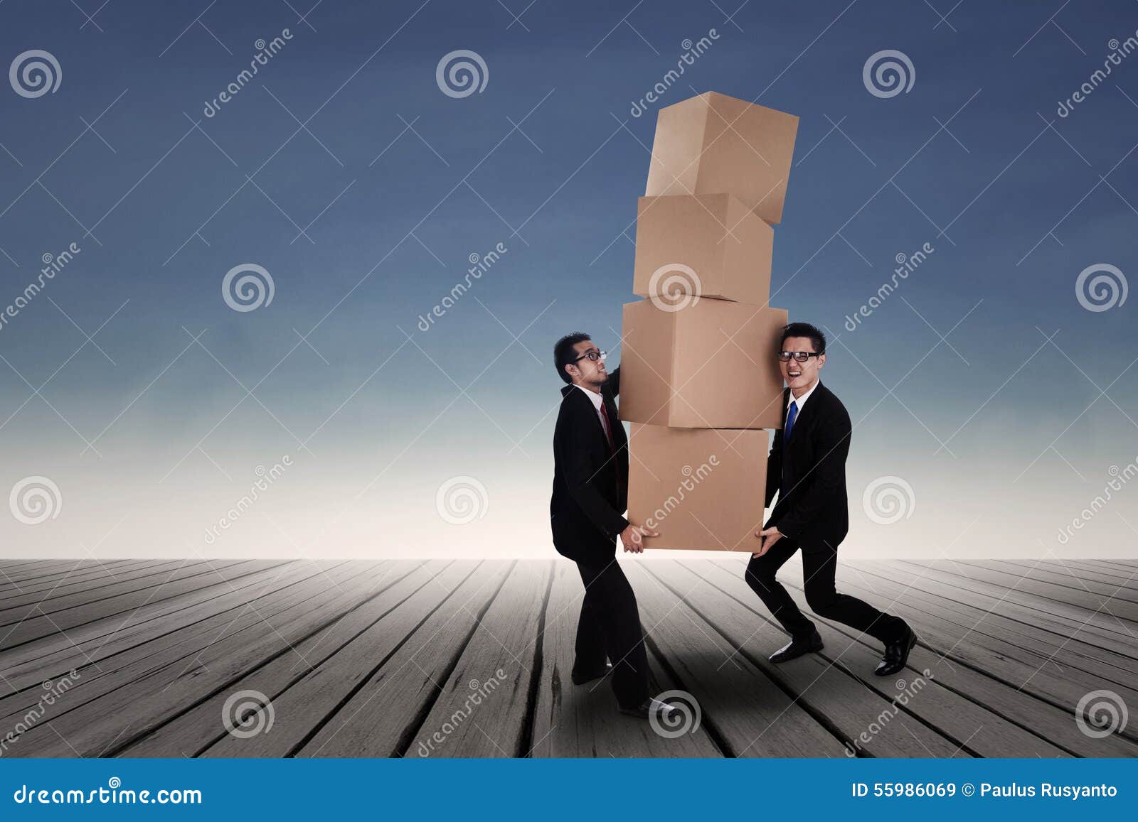 Businessman Lifting Boxes Outdoor Stock Image - Image of hold, concept ...