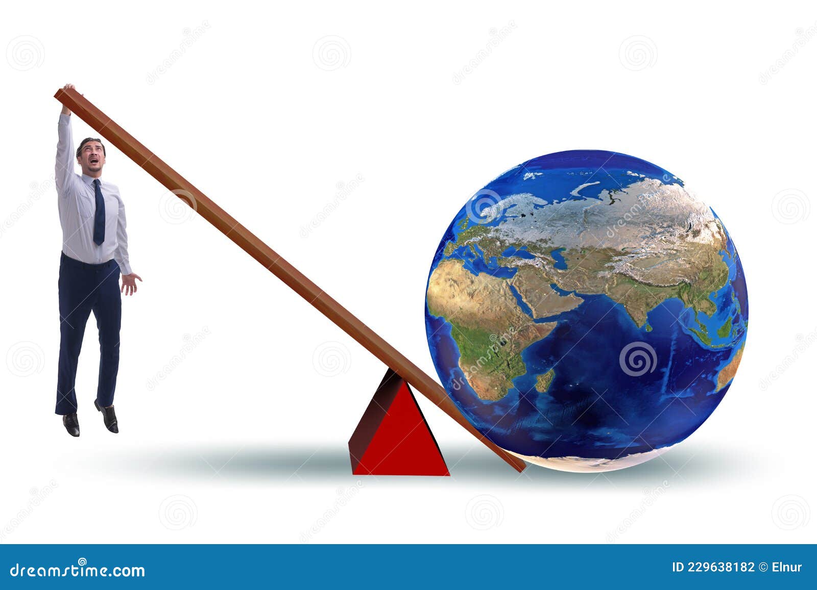 Businessman Lifting the Earth in Challenge Concept Stock Photo - Image ...